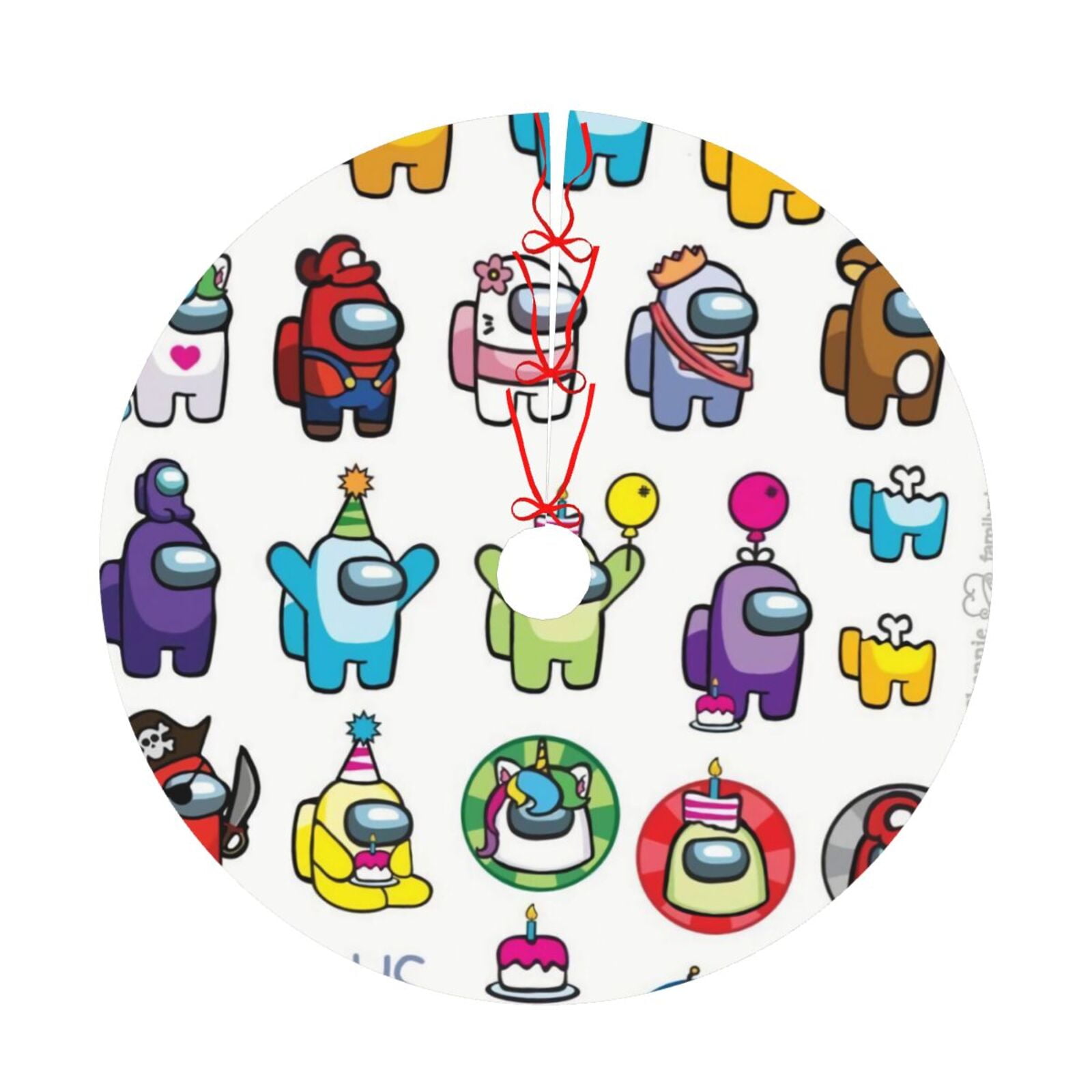 Among Us Birthday Christmas Tree Skirt 36 Inch,Soft and Funny Merry Christmas Tree Collar ...