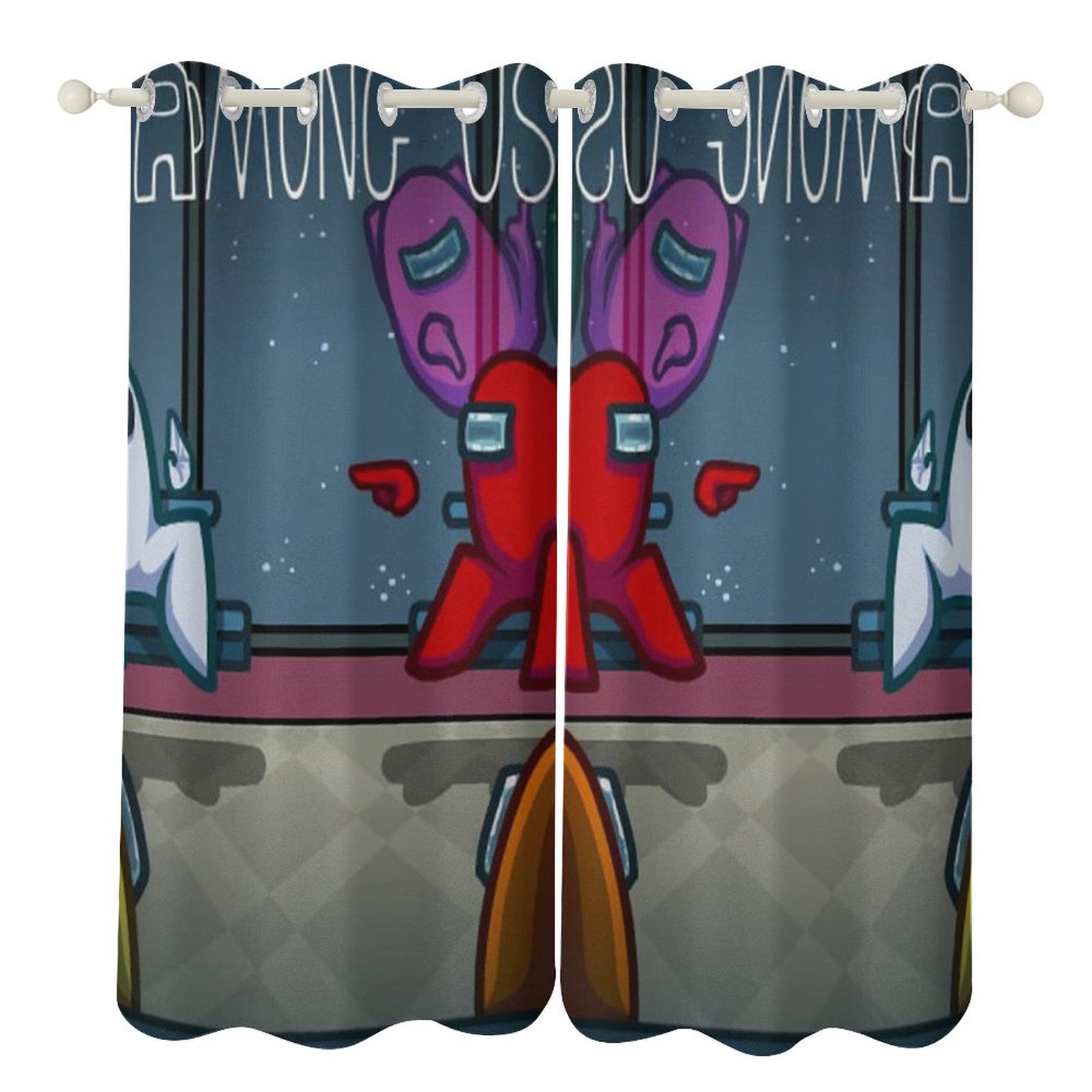 Among Us Blackout Curtains for Girls Boy Home Decor,Cartoon Funny ...