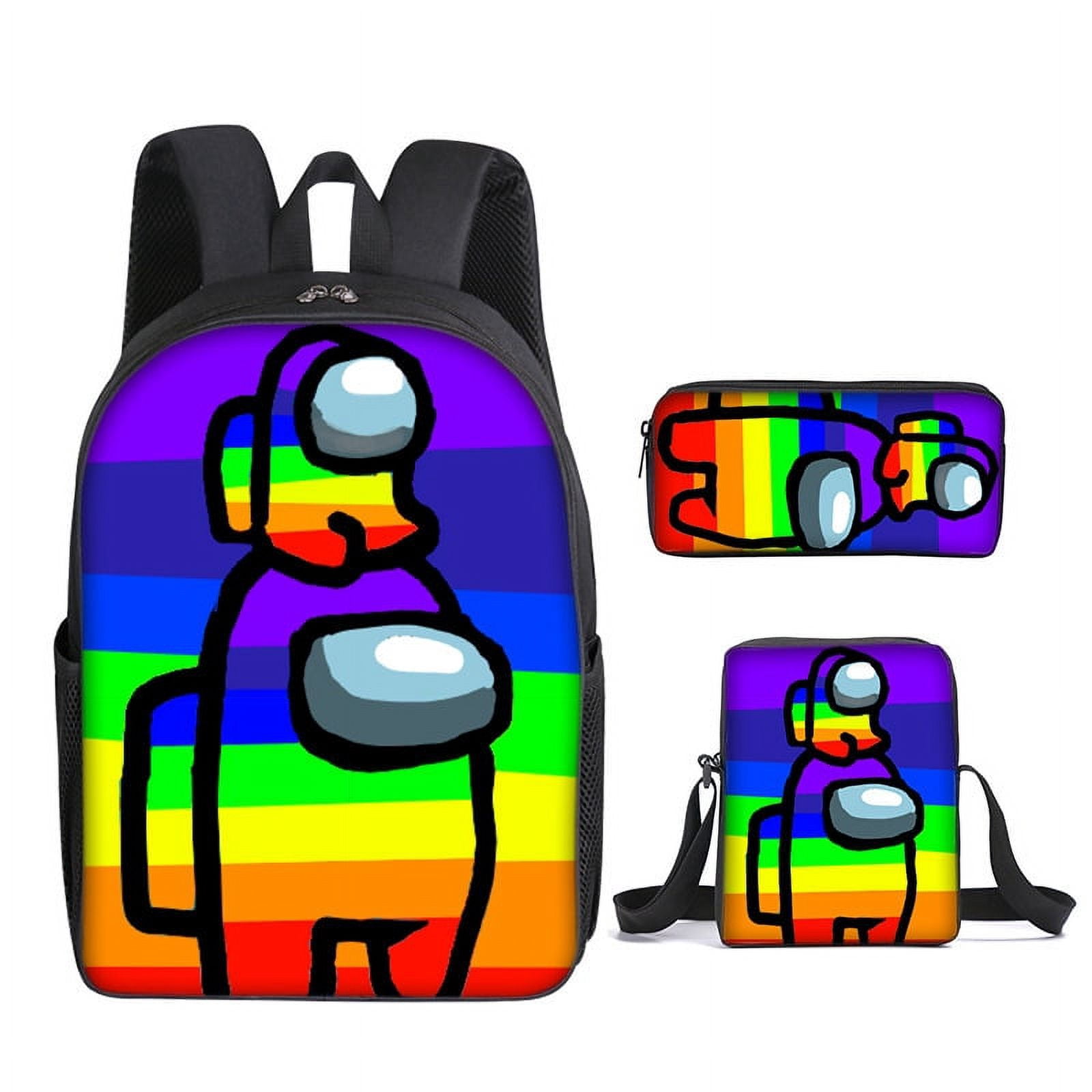 Among/Us Cartoon 3 Piece Backpack Anime Bookbag Game Day Packs Cartoon ...