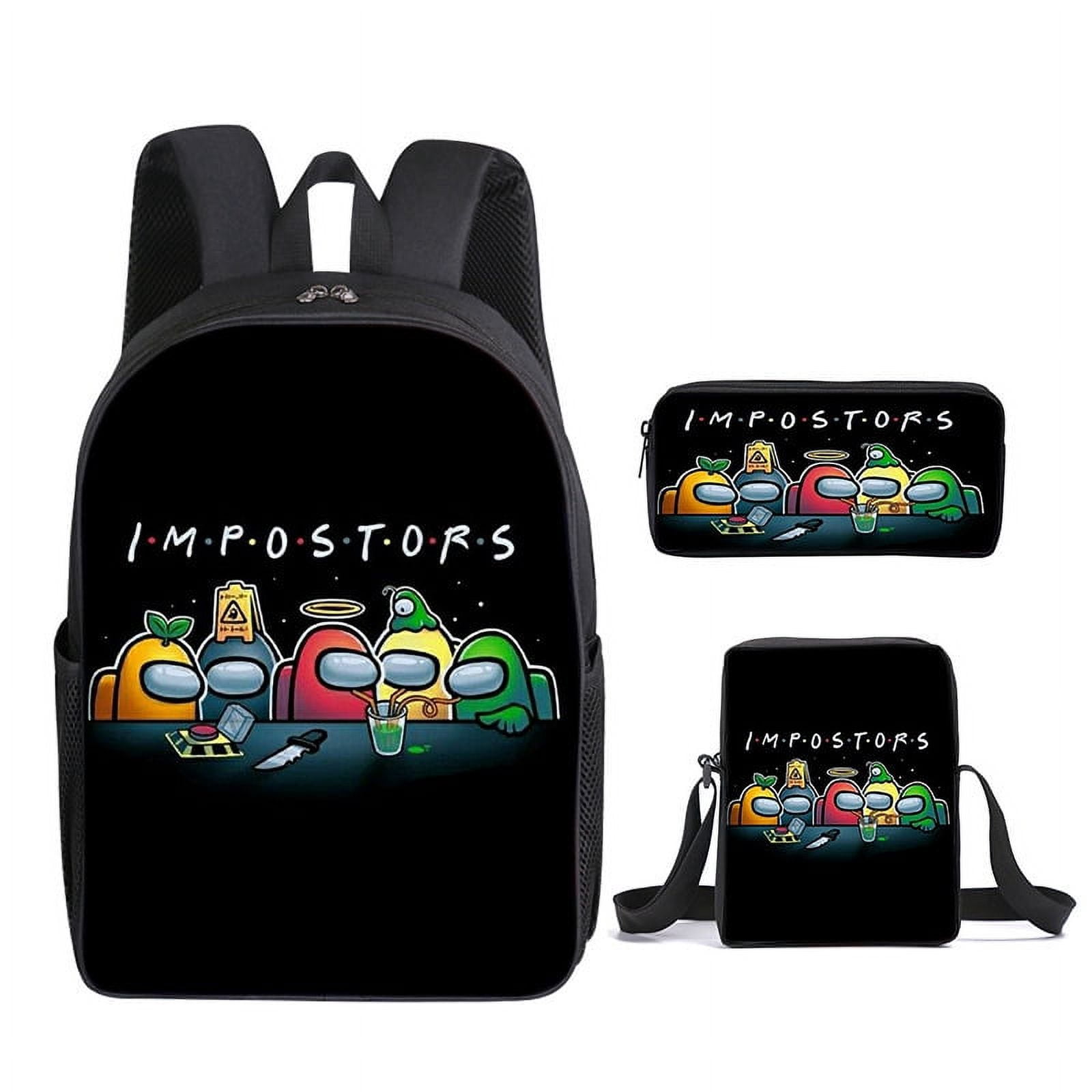 Among/Us Cartoon 3 Piece Backpack Anime Bookbag Game Day Packs Cartoon ...