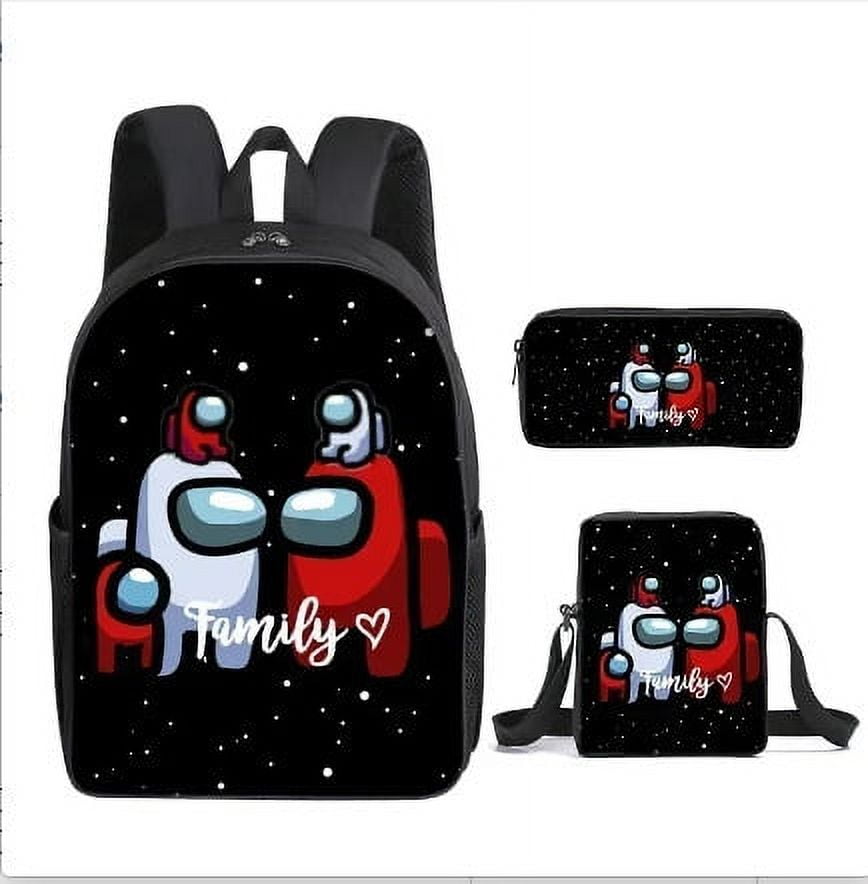 Among/Us Cartoon 3 Piece Backpack Anime Bookbag Game Day Packs Cartoon ...