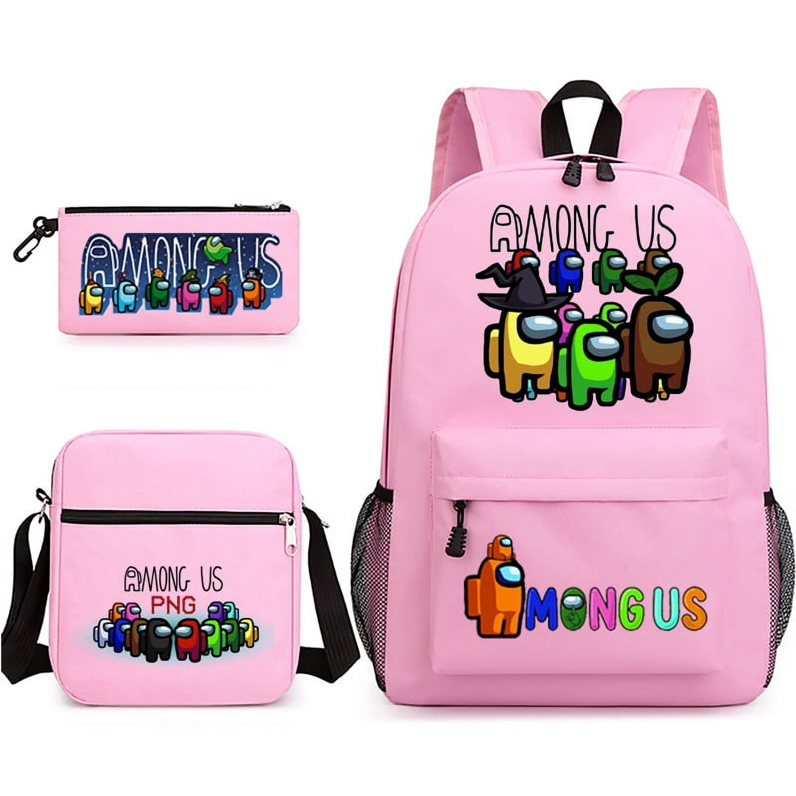 Among/Us Cartoon 3 Piece Backpack Anime Knapsacks Game Day Packs ...