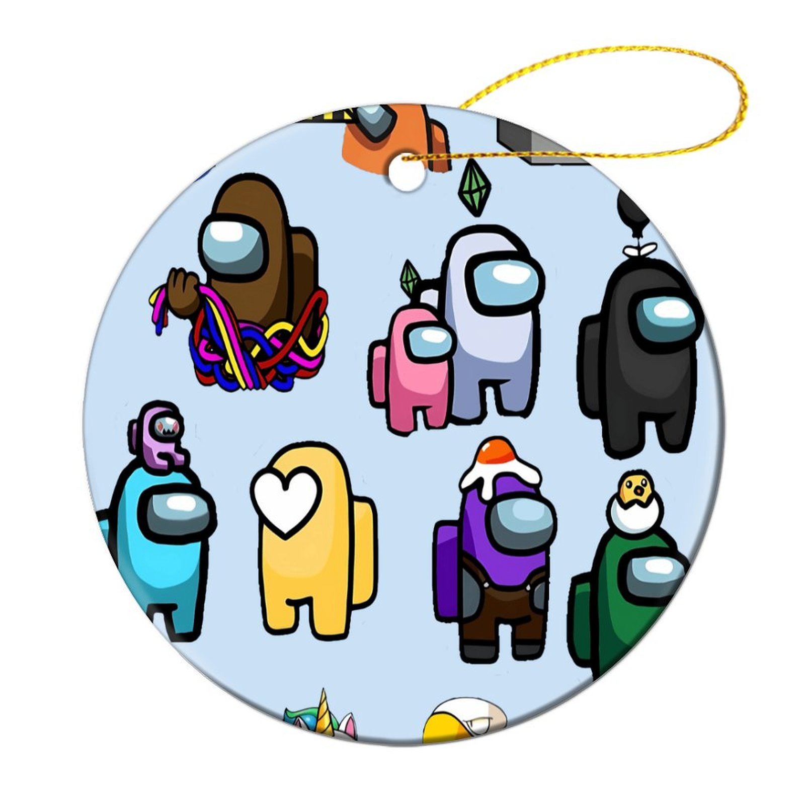 Among_Us Ceramic Christmas Circular Ornament 2024 - Double-sided Printed , Cute Pattern Printed ...