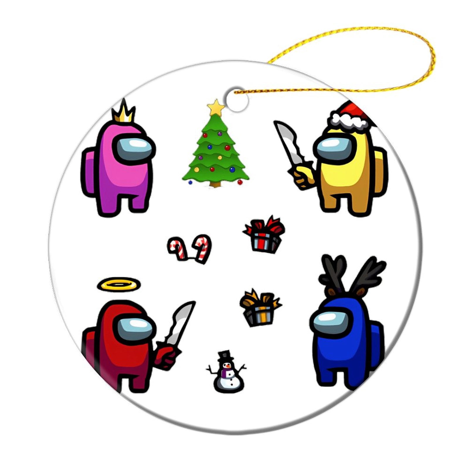Among_Us Ceramic Christmas Circular Ornament 2024 - Double-sided ...