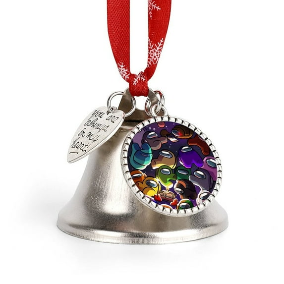 Among Us Christmas Ornament Bell Pendant Decorative Metal Glass Hanging ...