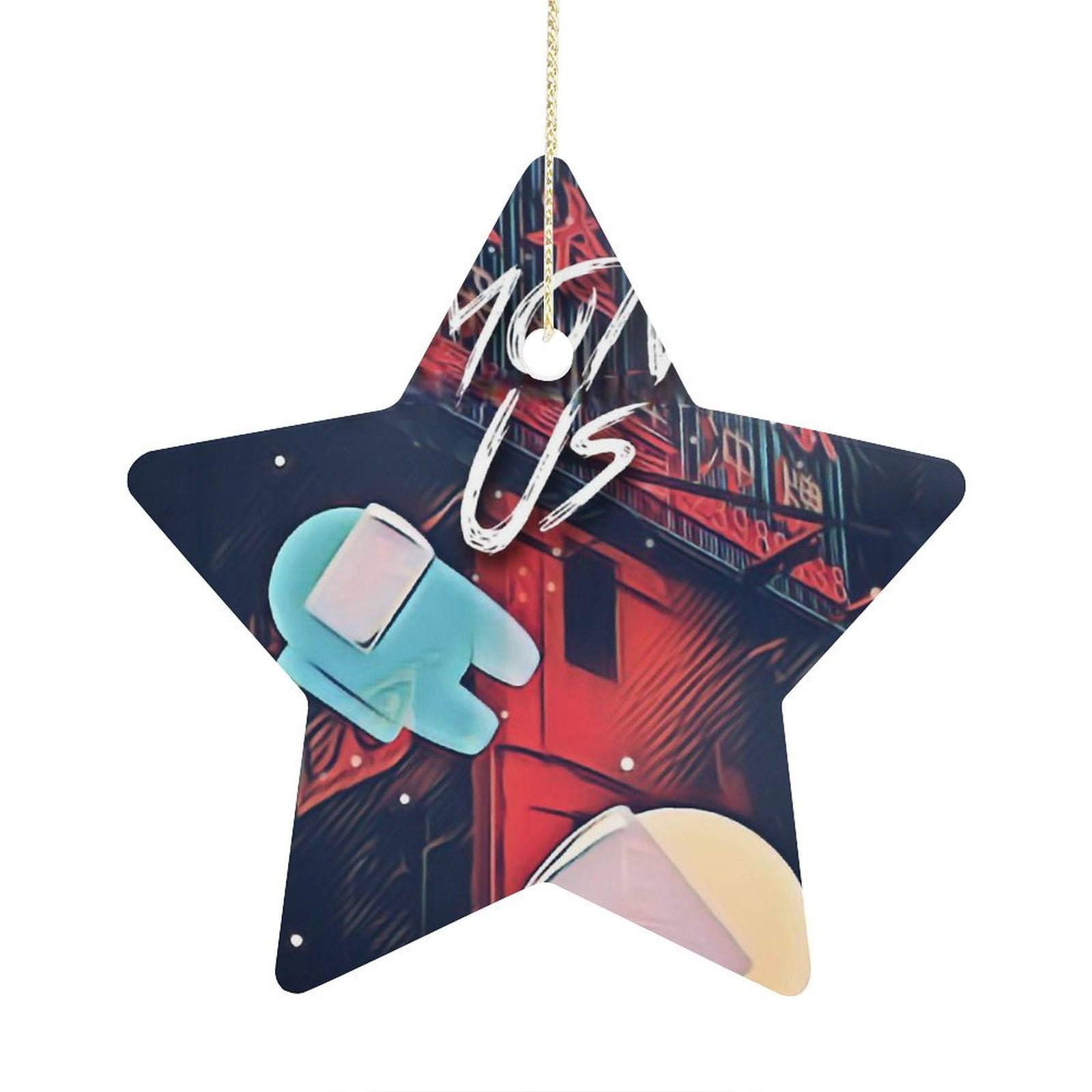 Among Us Christmas Star Pendant Tree Ornaments for Kids Mom Dad Friends ...