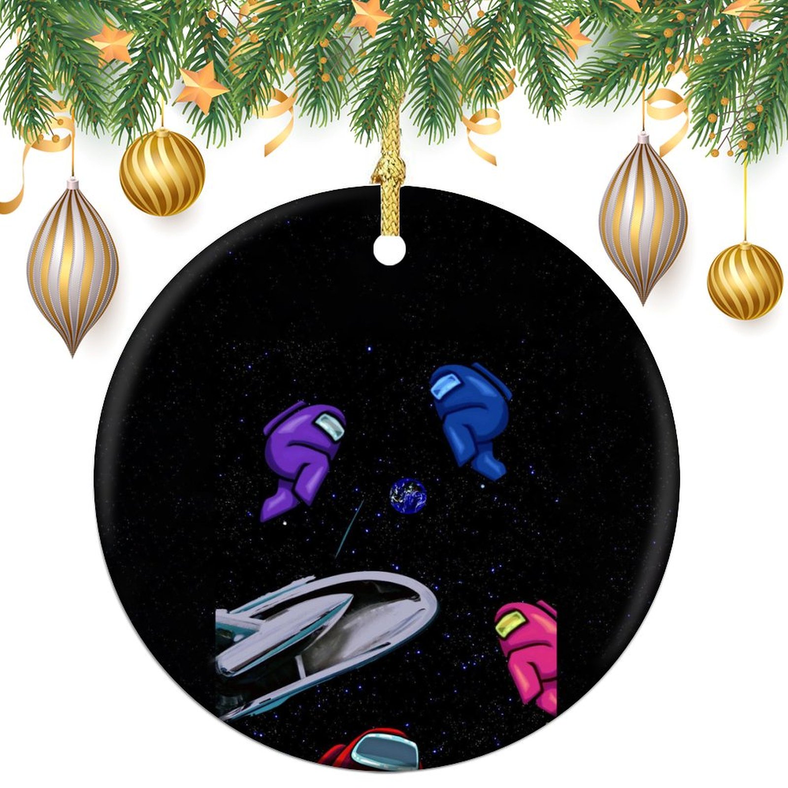 Among Us Christmas Tree Ornaments Double-Sided Design For Kids Mom Dad ...