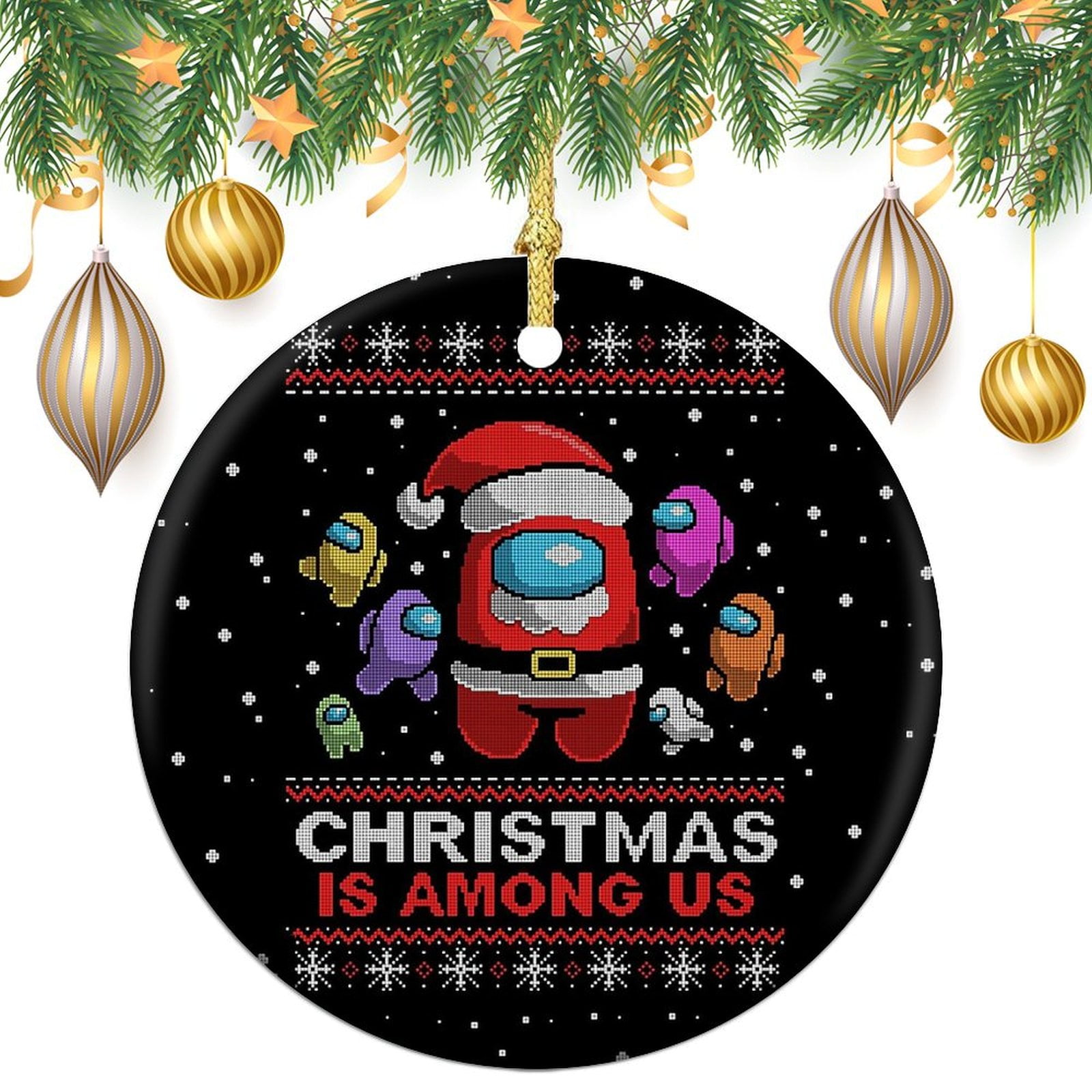 Among Us Christmas Tree Ornaments Double-Sided Design For Kids Mom Dad ...