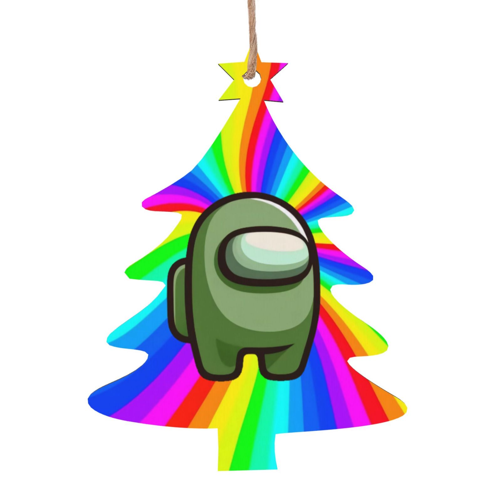 Among Us Christmas Winter Hanging Wood Pendant Decor Adorable Christmas ...