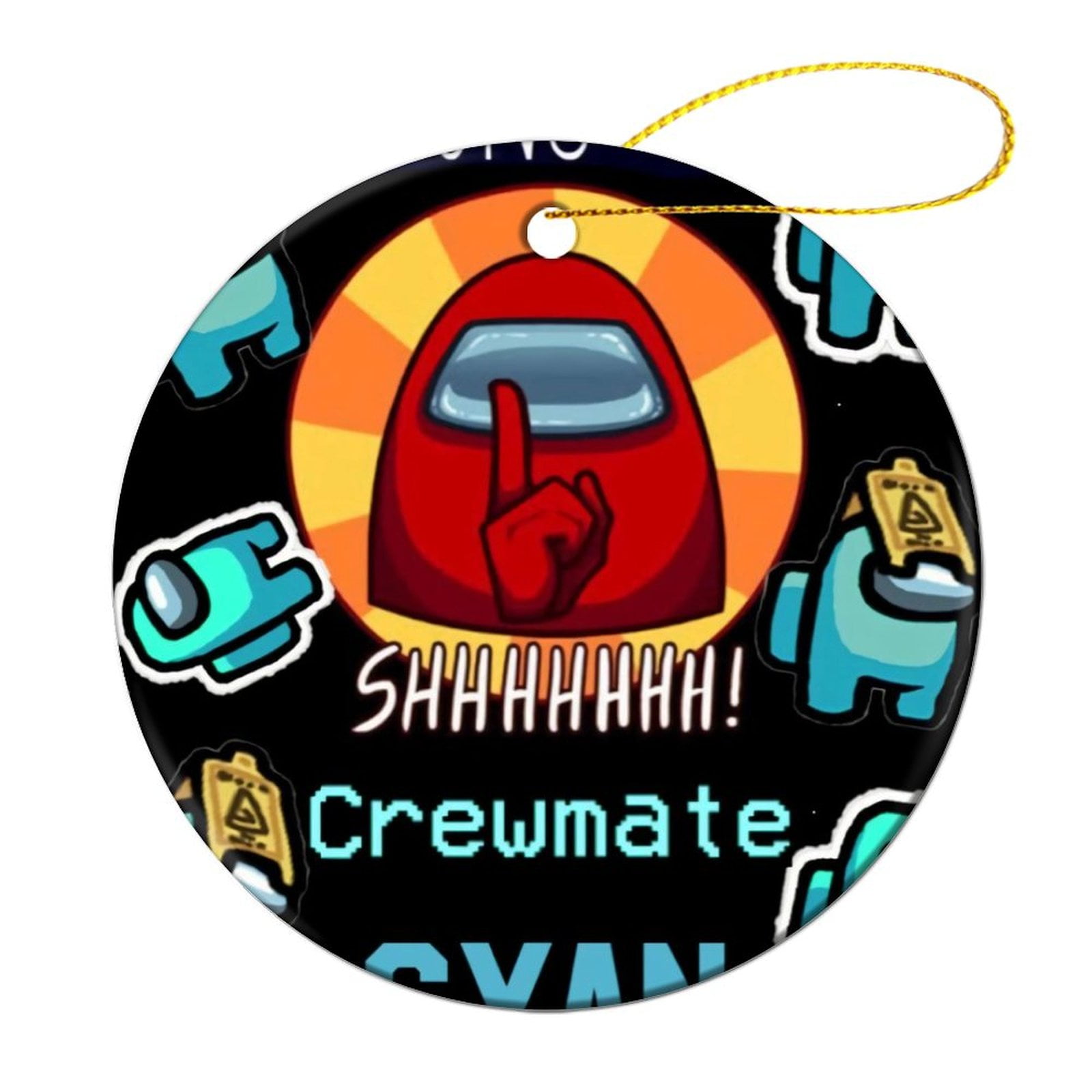 Among Us Crewmate CYAN Christmas Ornament,Farmhouse Christmas Tree ...