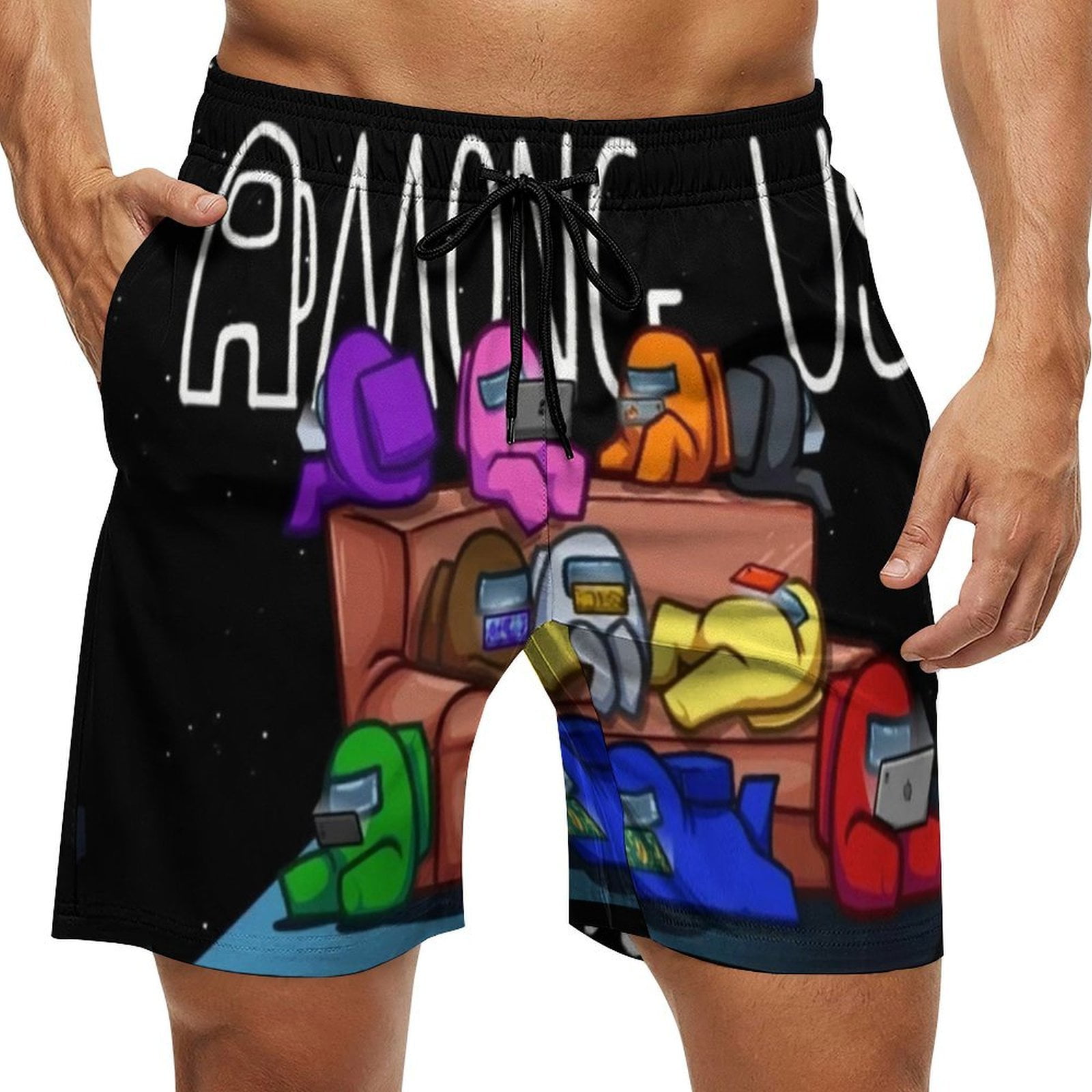 Among Us Crewmates Mens Swim Trunks Quick Dry Board Shorts with Mesh ...