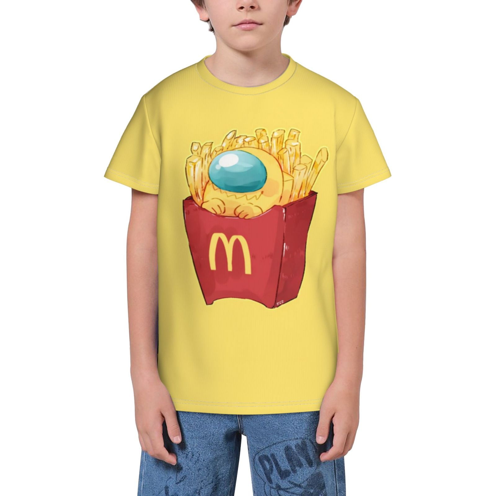 Among Us Fries T-Shirt for Boys Teens Kids 6-16Y,Summer Short Sleeve T ...