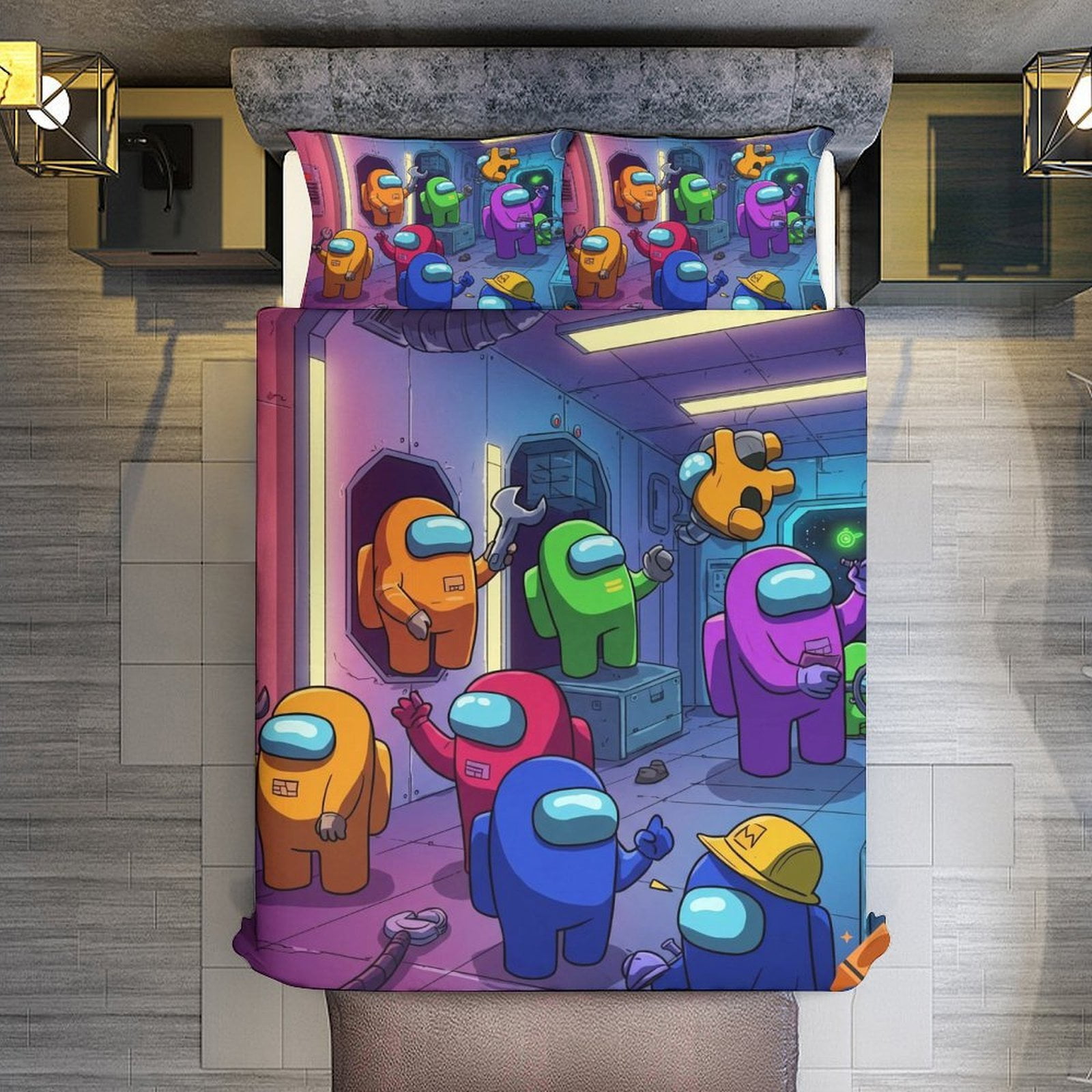 Among Us Game Characters in Colorful Spacesuits on Craiyon Queen Sheet ...