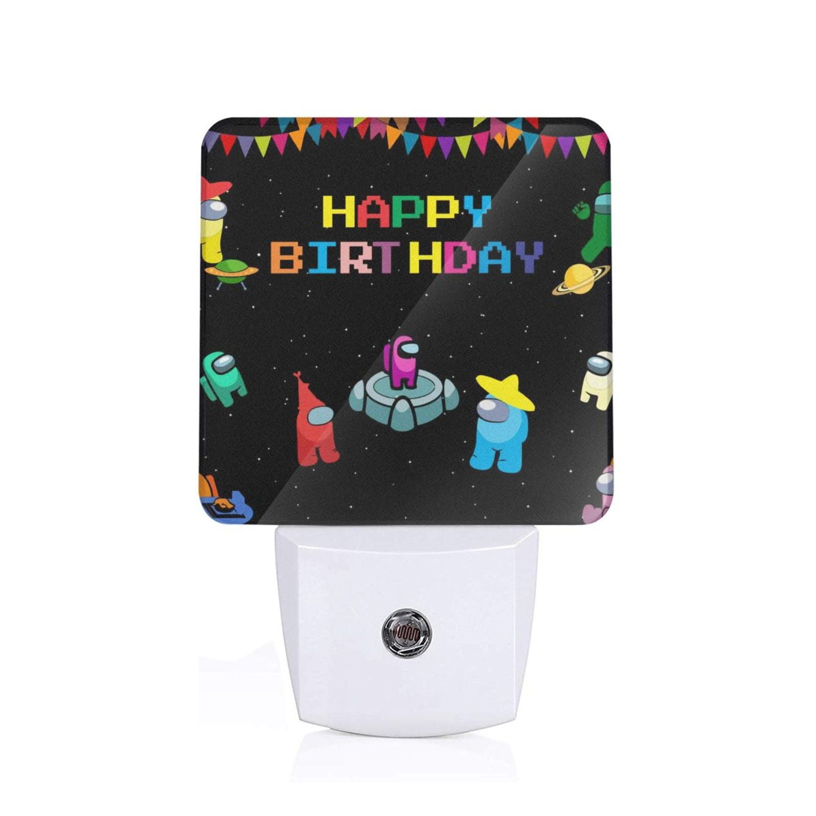 Among-Us Happy Birthday Party LED Plug-in Night Light for Kids,Cute ...