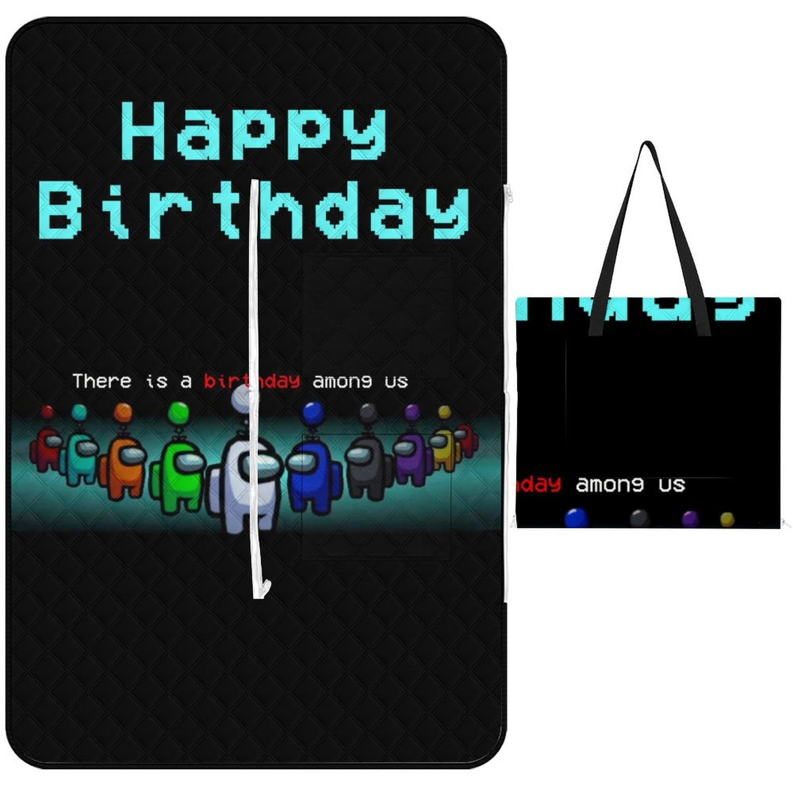 Among Us Happy Birthday Picnic Blankets 59"x39" Extra Large Outdoor ...