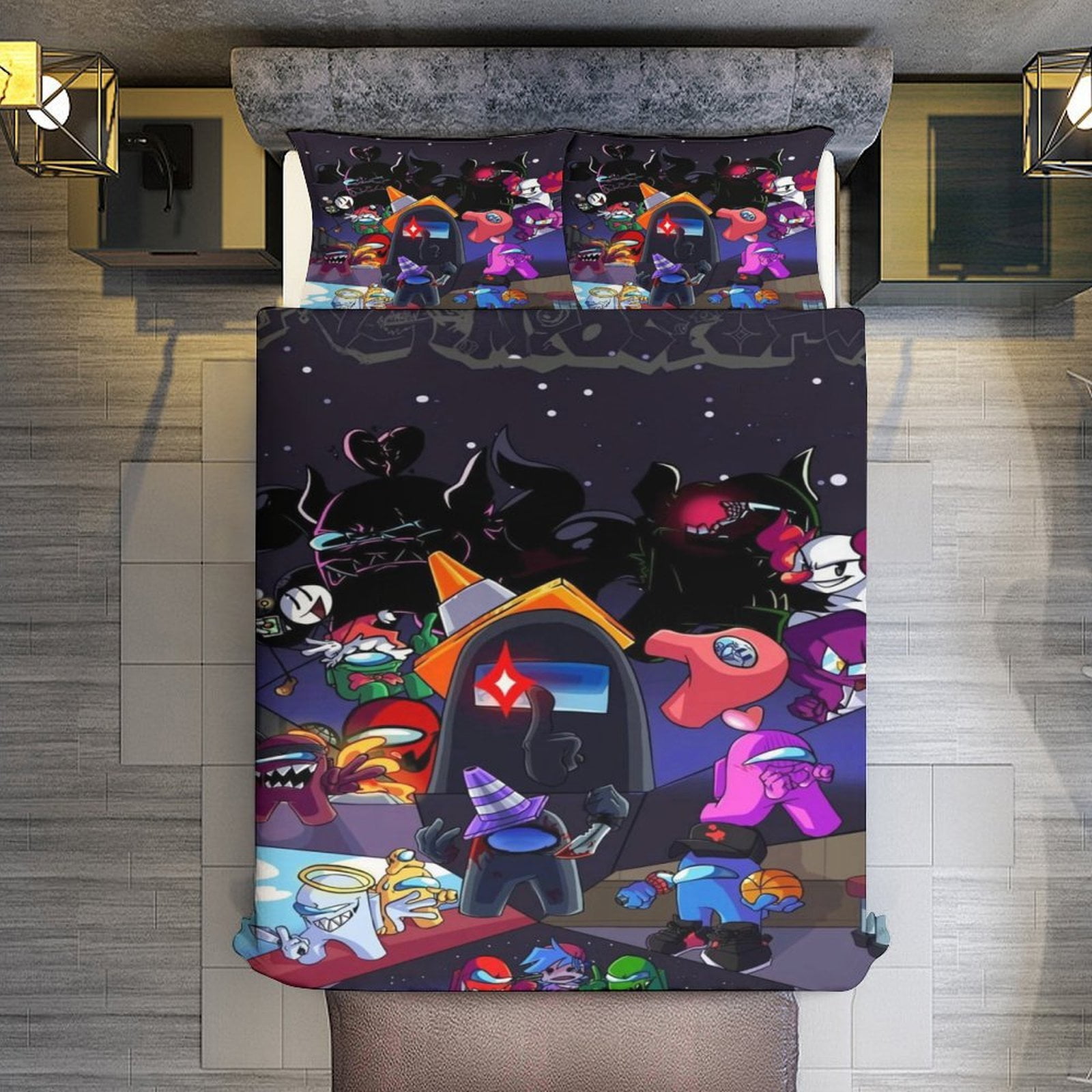 Among Us Imposter Bed Sheet Set for Kids Boys Girls Bedding,Duvet Cover ...