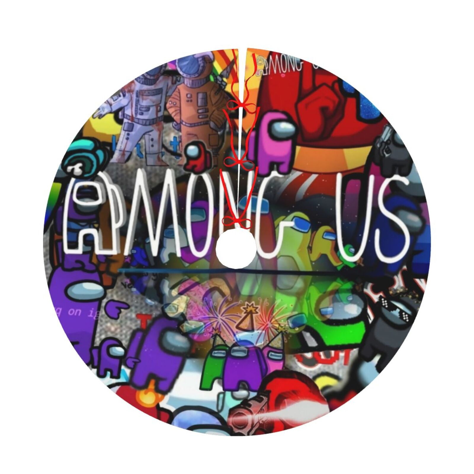 Among Us Imposter Crewmate Wallpaper8 Christmas Tree Skirt Collar 48 ...