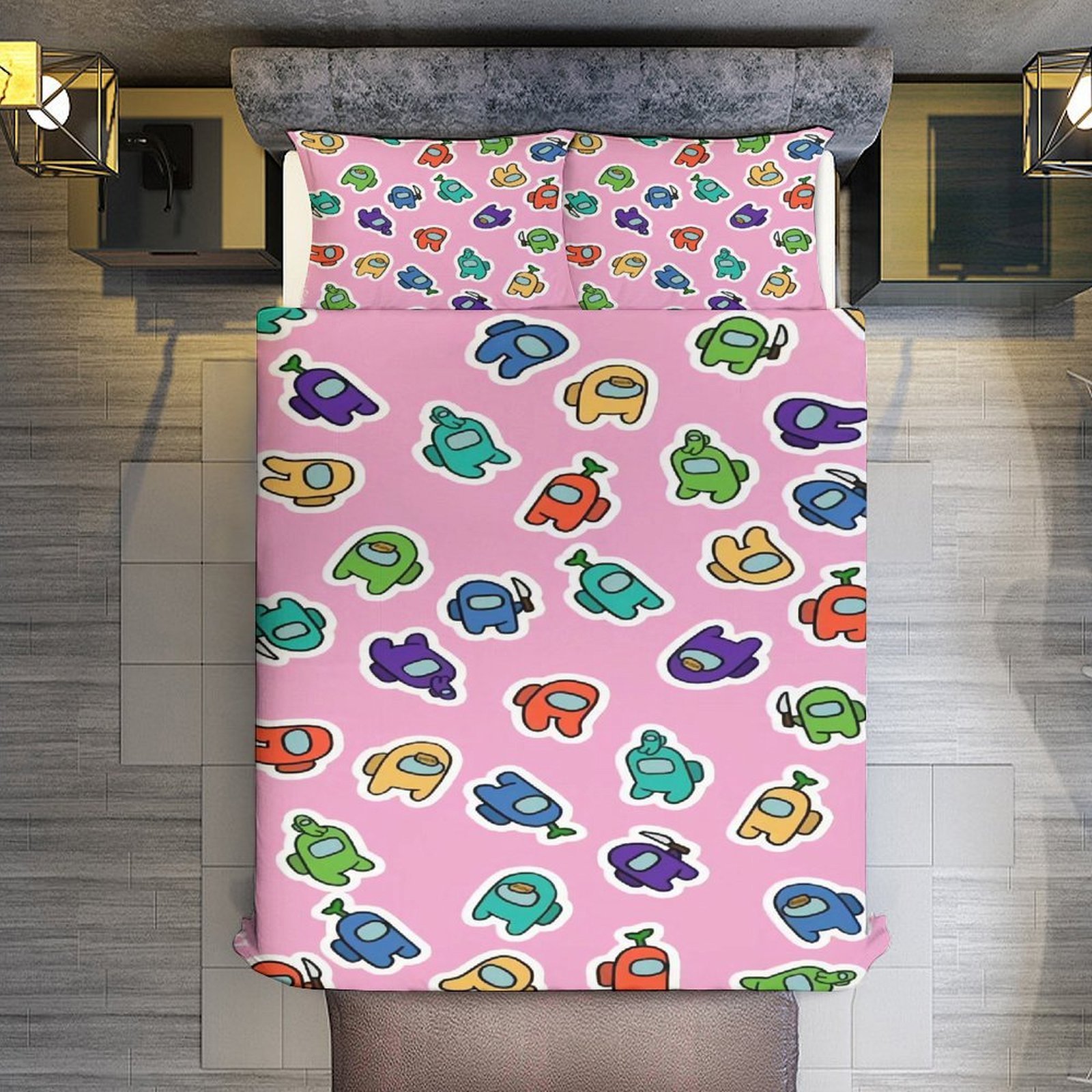 Among Us Imposter Duvet Cover Set for Kids Boys Girls Bed Set Cover ...