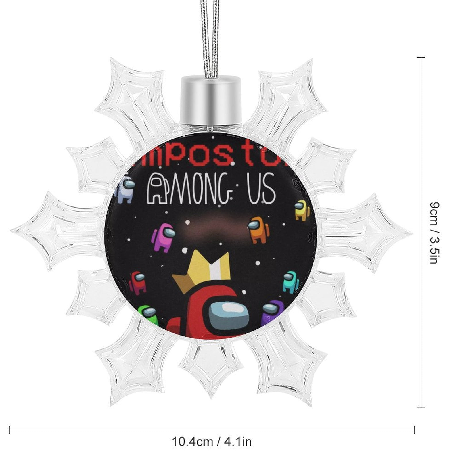 Among Us Impostor Christmas Snowflake Ornaments Shatterproof Xmas ...