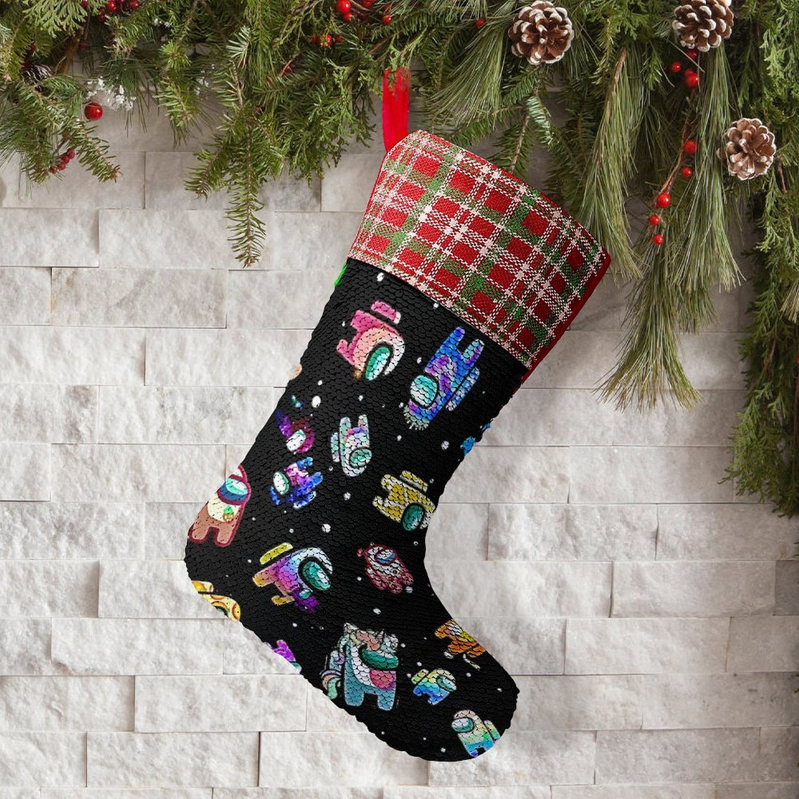 Among Us Impostor Christmas Stockings,Reversible Color Changing Magical ...