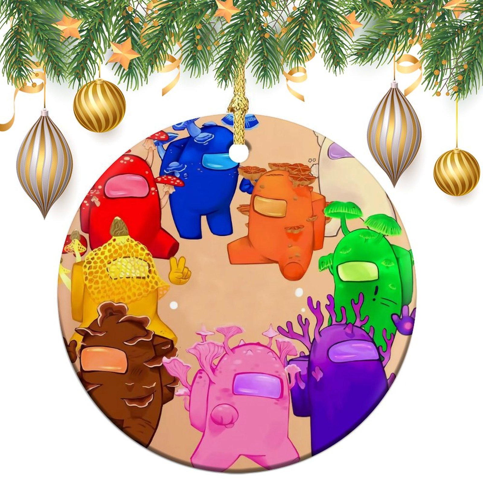 Among Us Impostor Christmas Tree Ornaments Double-Sided Design For Kids ...
