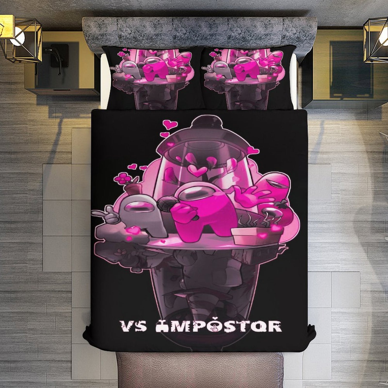 Among Us Impostor Duvet Cover,Queen Sheet Set,Bed Sheet Set 3pcs for ...