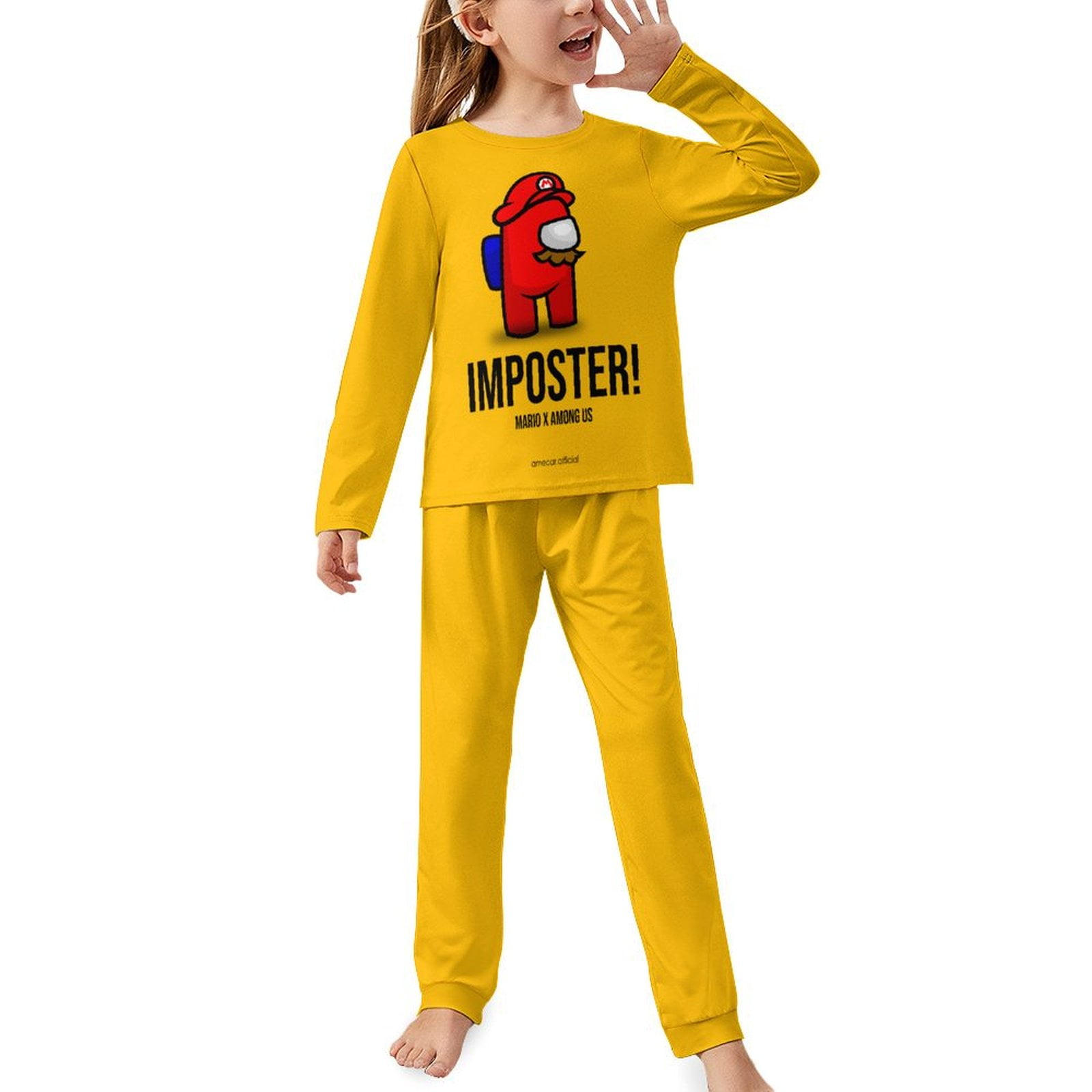 Among Us Impostor Pajamas for Girls 2-Piece Soft Long Sleeve & Pants PJ ...