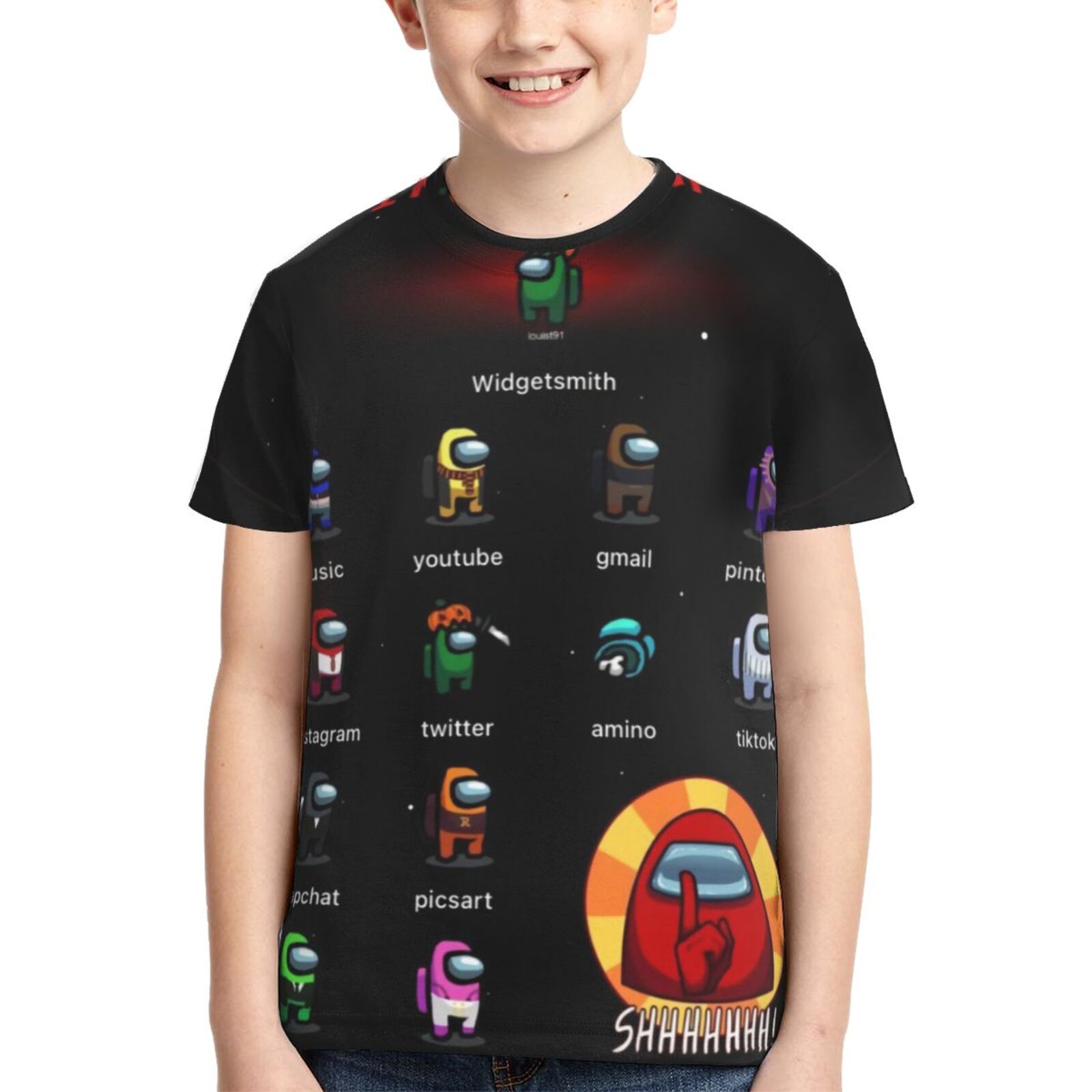 Among Us Impostor T Shirt - Cotton Short Sleeve Graphic Tees for Boys ...