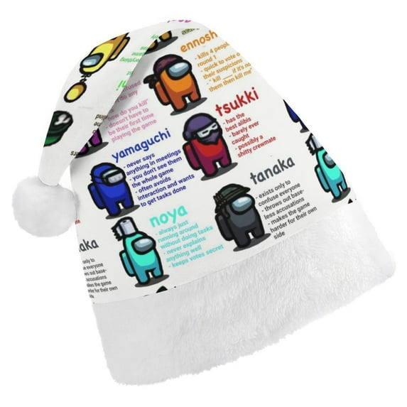 Among Us Introduction Santa Hat for Adults Men Women,Christmas Hat,Xmas ...