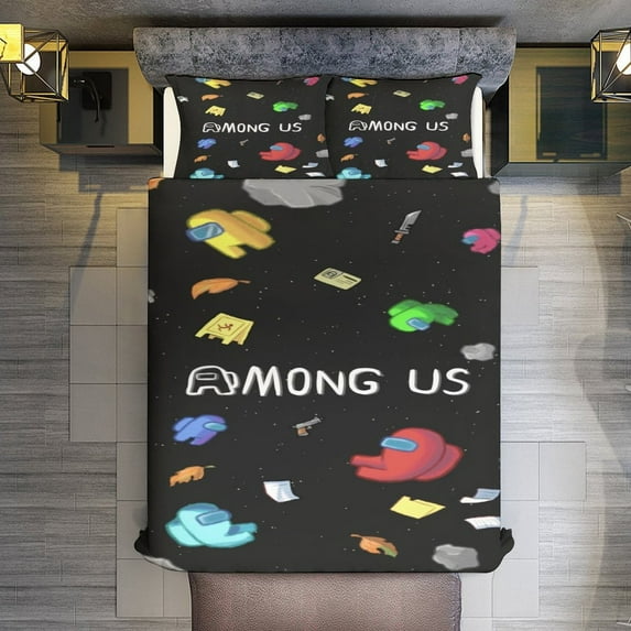 Among Us Logic Bed Sheet Set for Kids Boys Girls Bedding,Duvet Cover ...