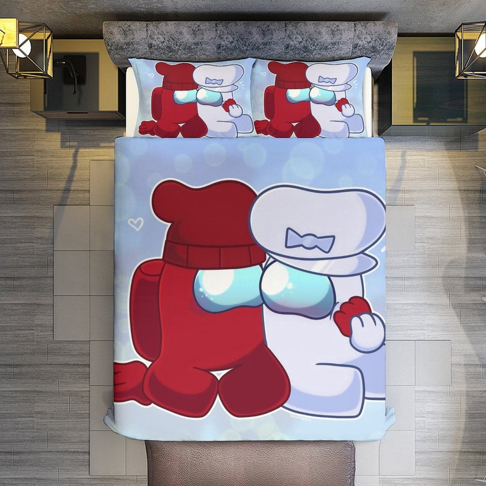 Among Us Logic Player X Captain Bedding Set,Duvet Cover Set for Kids Girls Teens Comforter Cover ...