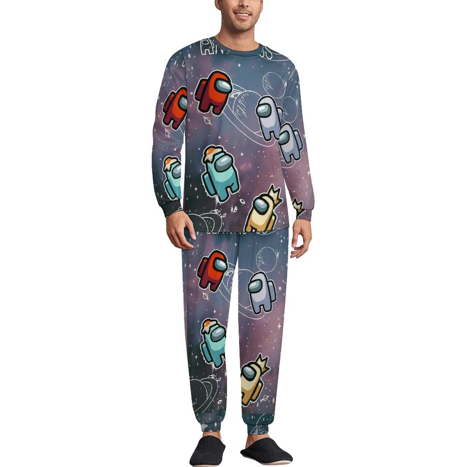 Among Us Mens Pajamas Set Long Sleeve Sleepwear Nightwear Pjs Lounge ...