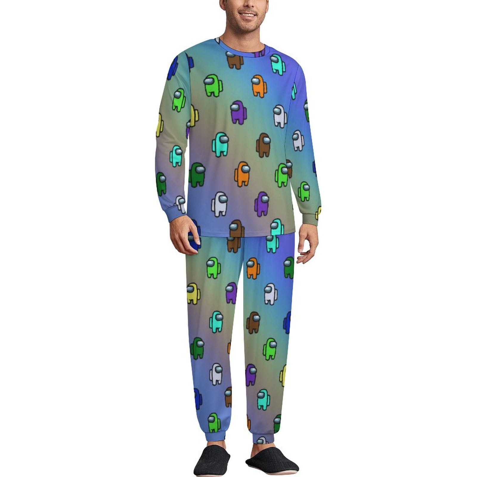 Among Us Mens Pajamas Set Long Sleeve Sleepwear Nightwear Pjs Lounge ...