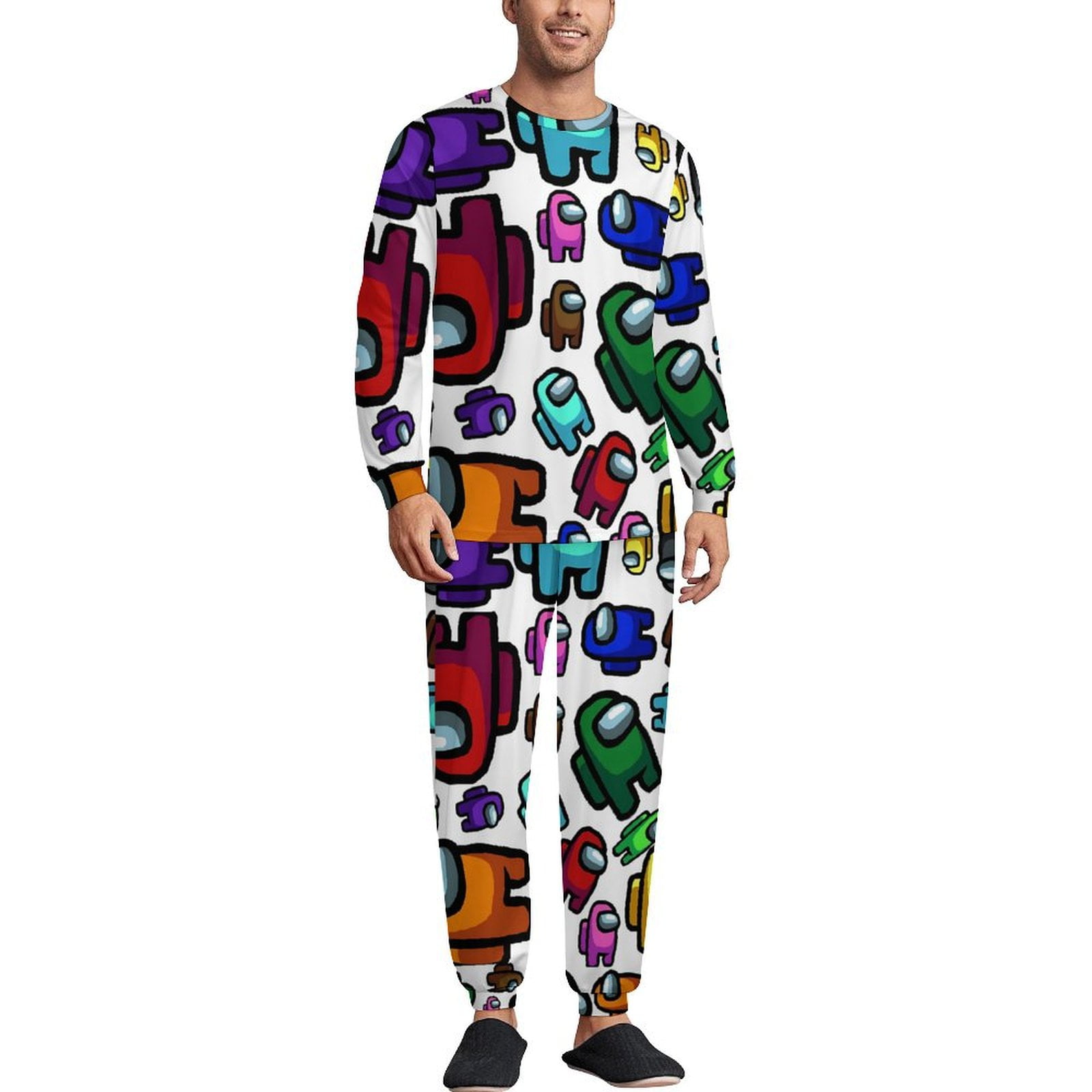 Among Us Mens Pajamas Set Long Sleeve Sleepwear Nightwear Pjs Lounge ...