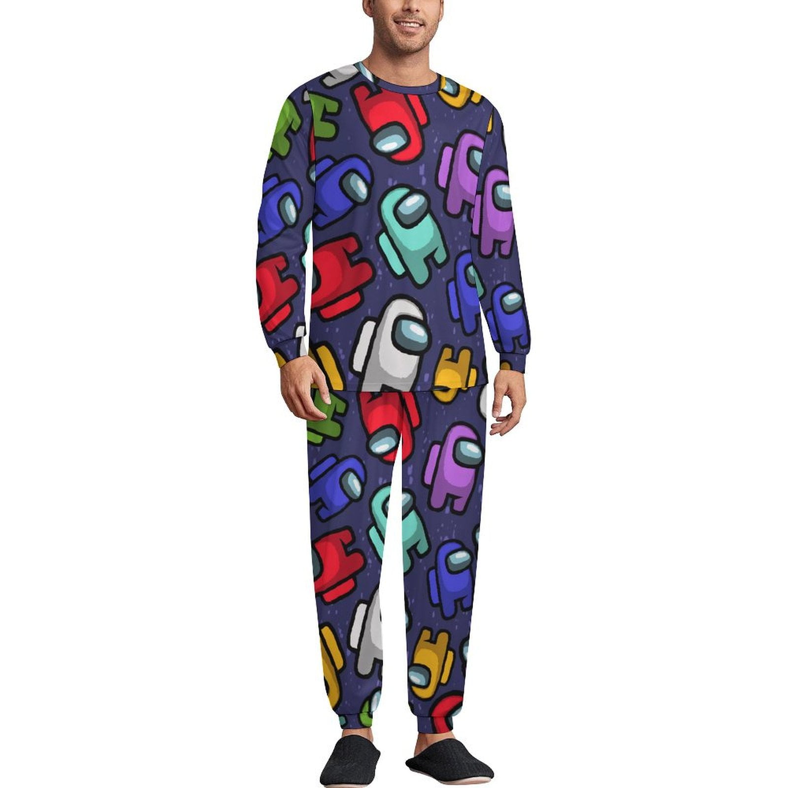 Among Us Mens Pajamas Set Long Sleeve Sleepwear Nightwear Pjs Lounge ...