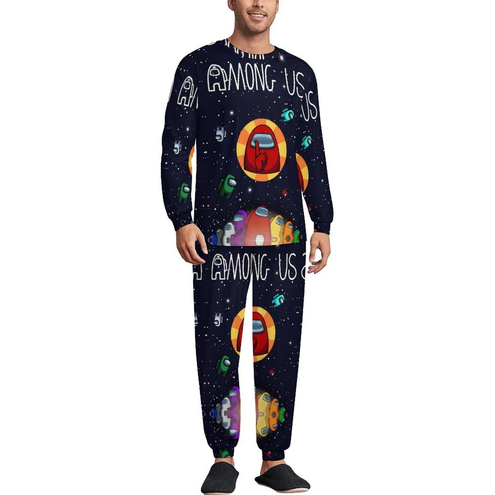 Among Us Mens Pajamas Set Long Sleeve Sleepwear Nightwear Pjs Lounge ...