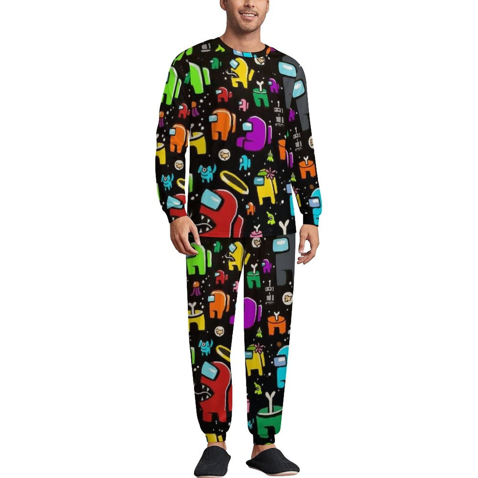 Among Us Mens Pajamas Set Long Sleeve Sleepwear Nightwear Pjs Lounge ...