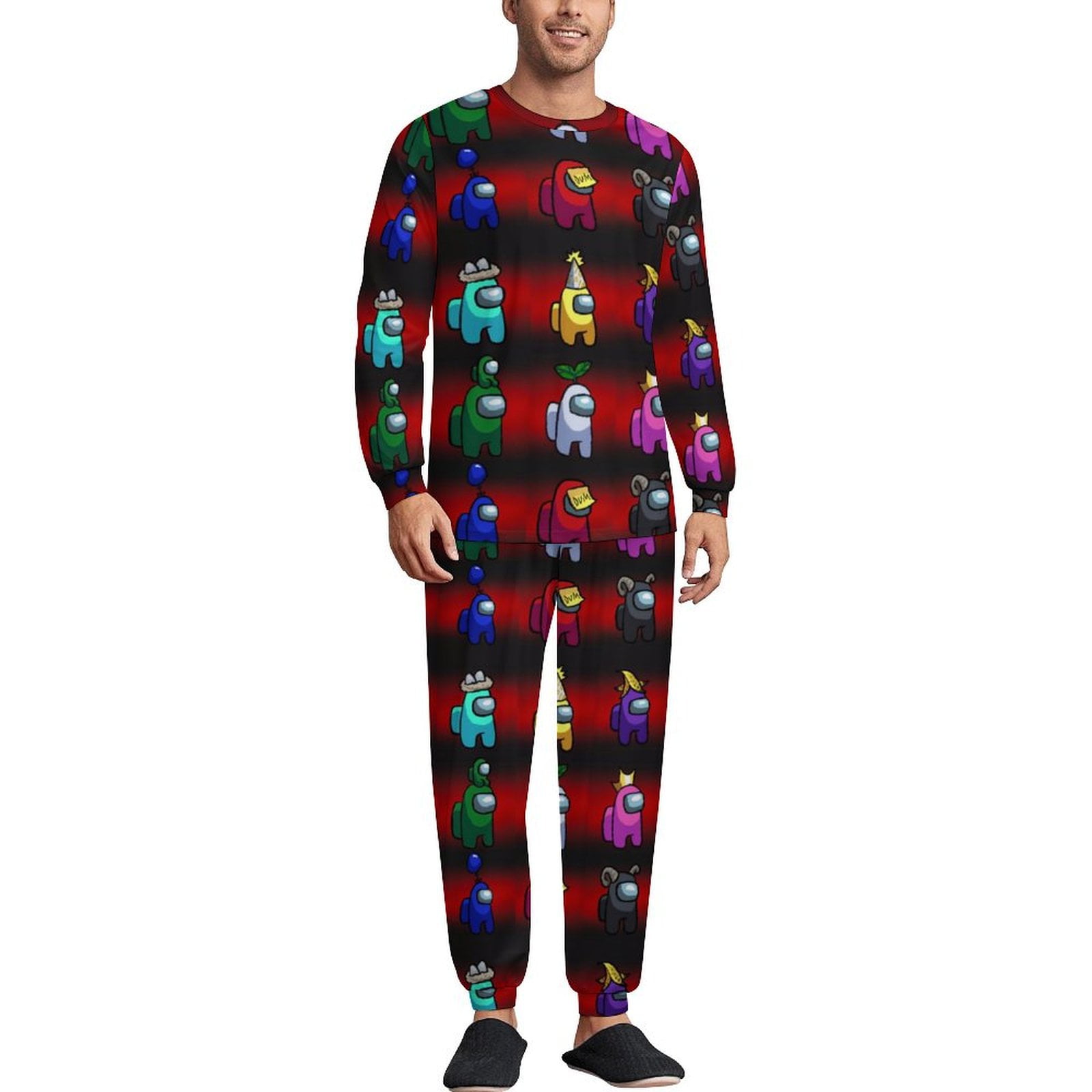 Among Us Mens Pajamas Set Long Sleeve Sleepwear Nightwear Pjs Lounge ...