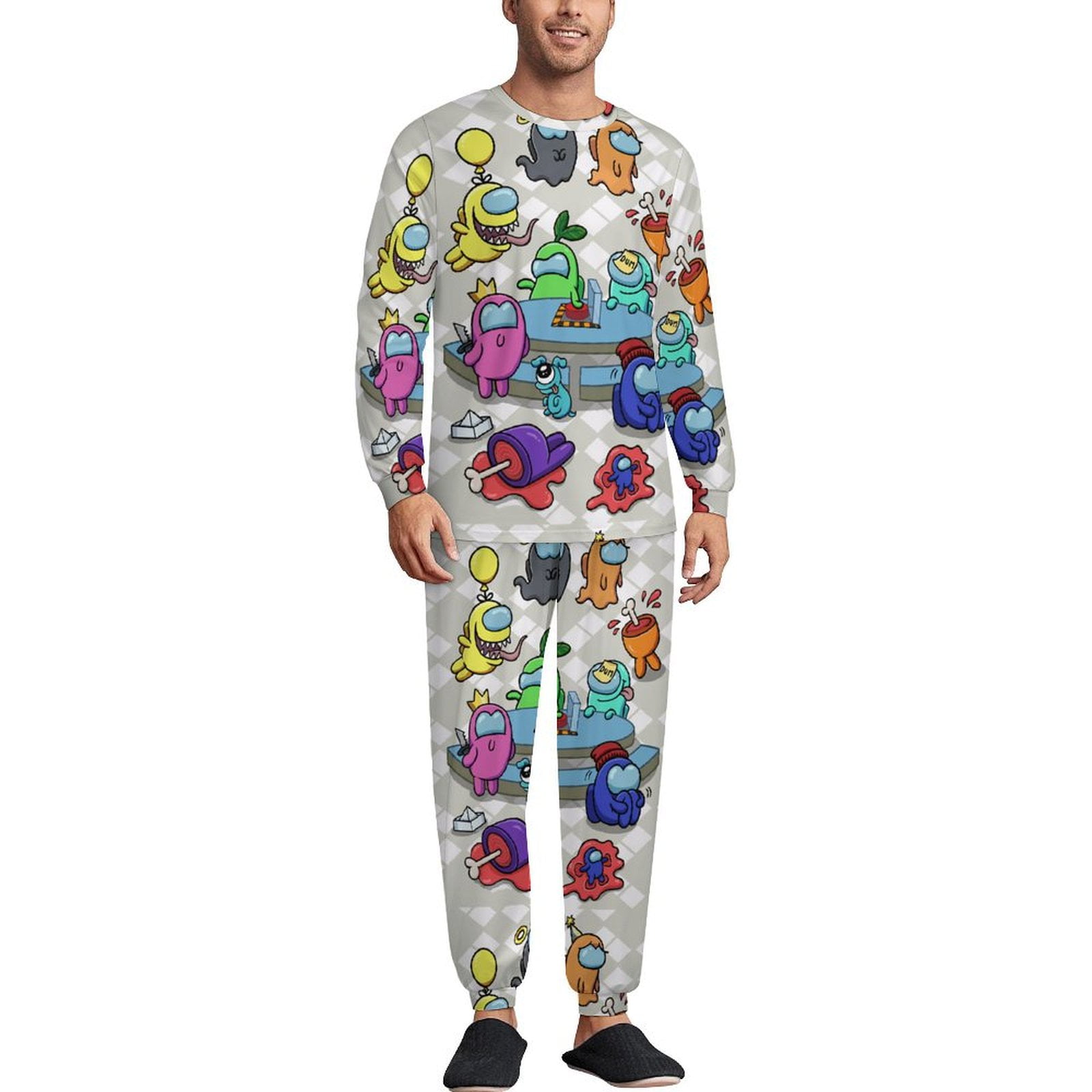 Among Us Mens Pajamas Set Long Sleeve Sleepwear Nightwear Pjs Lounge ...
