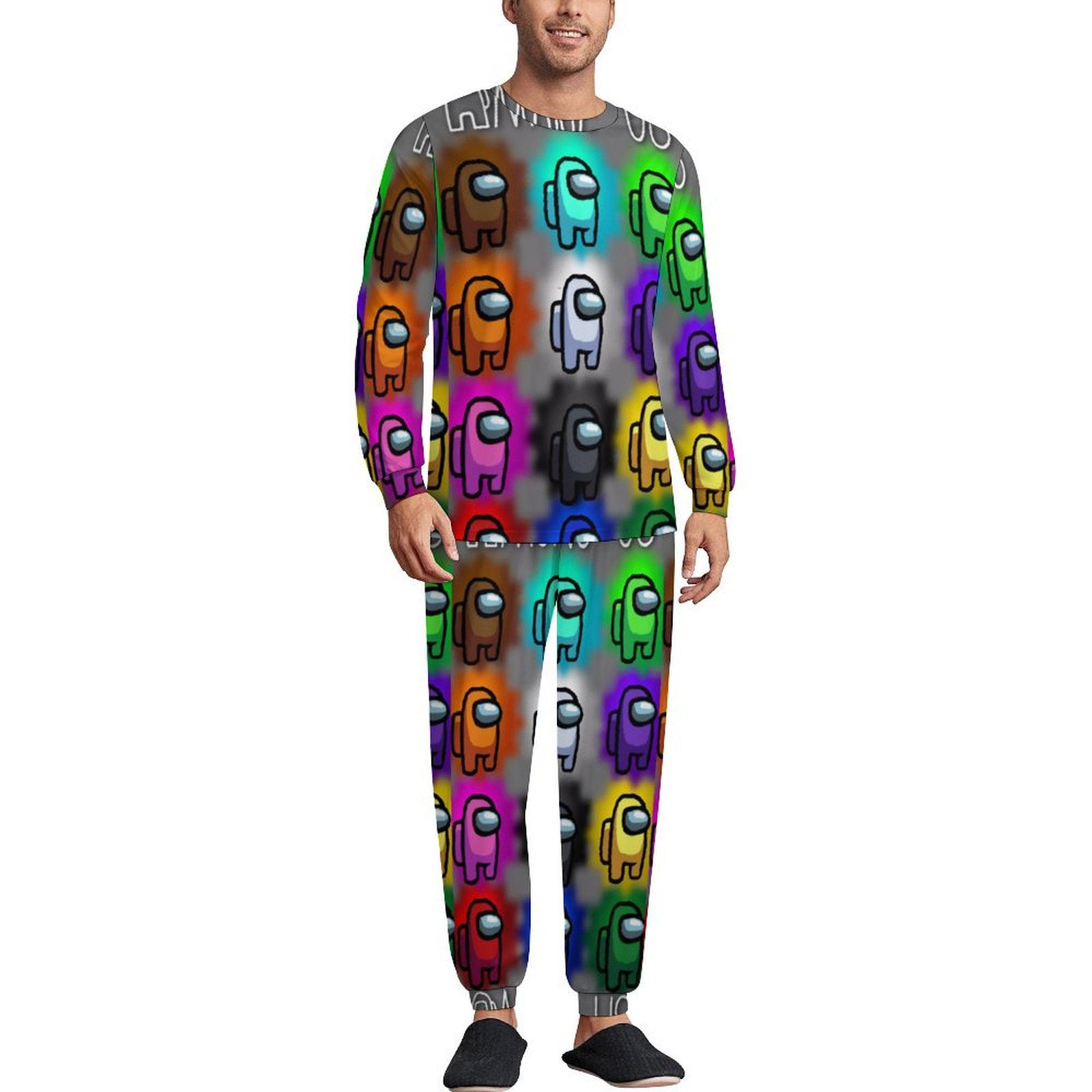 Among Us Mens Pajamas Set Long Sleeve Sleepwear Nightwear Pjs Lounge ...