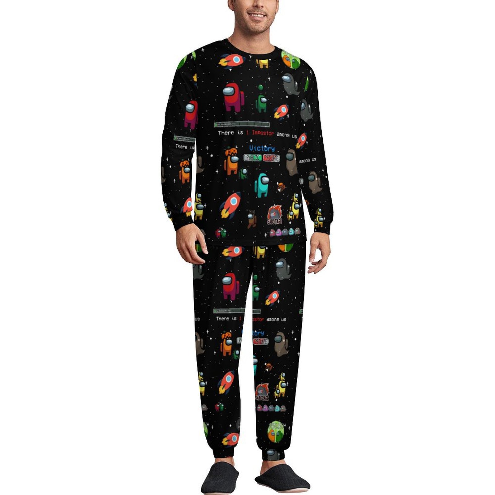 Among Us Mens Pajamas Set Long Sleeve Sleepwear Nightwear Pjs Lounge ...