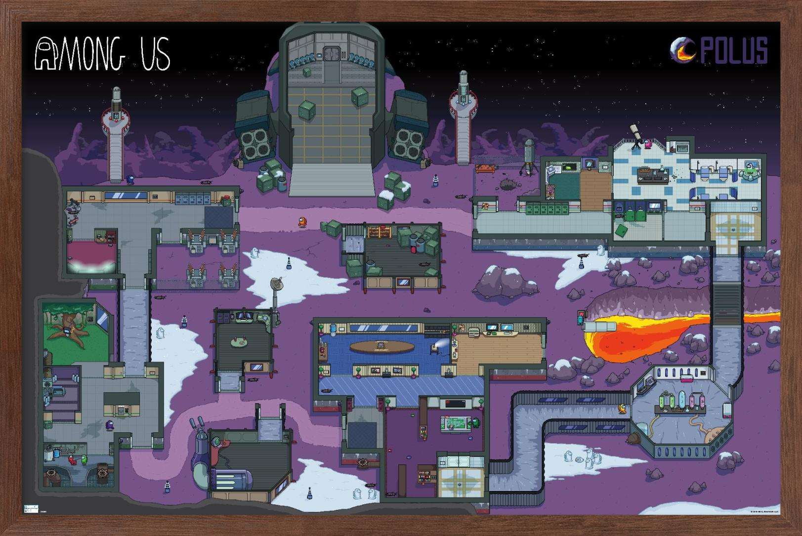 Among Us - Polus Map Wall Poster, 14.725" x 22.375", Framed - Walmart.com