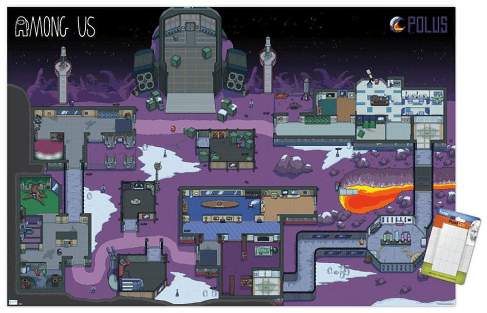 Among Us - Polus Map Wall Poster, 14.725" x 22.375" - Walmart.com