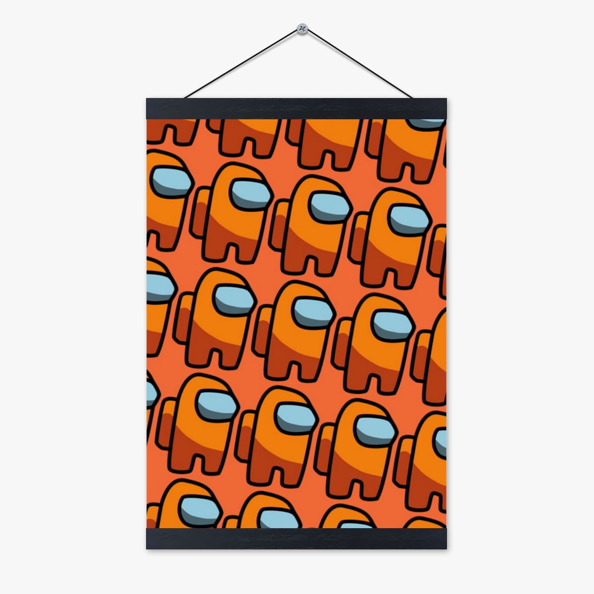 Among Us Poster Wall Hanging Scroll Wooden Frame Poster Canvas Wall Art ...