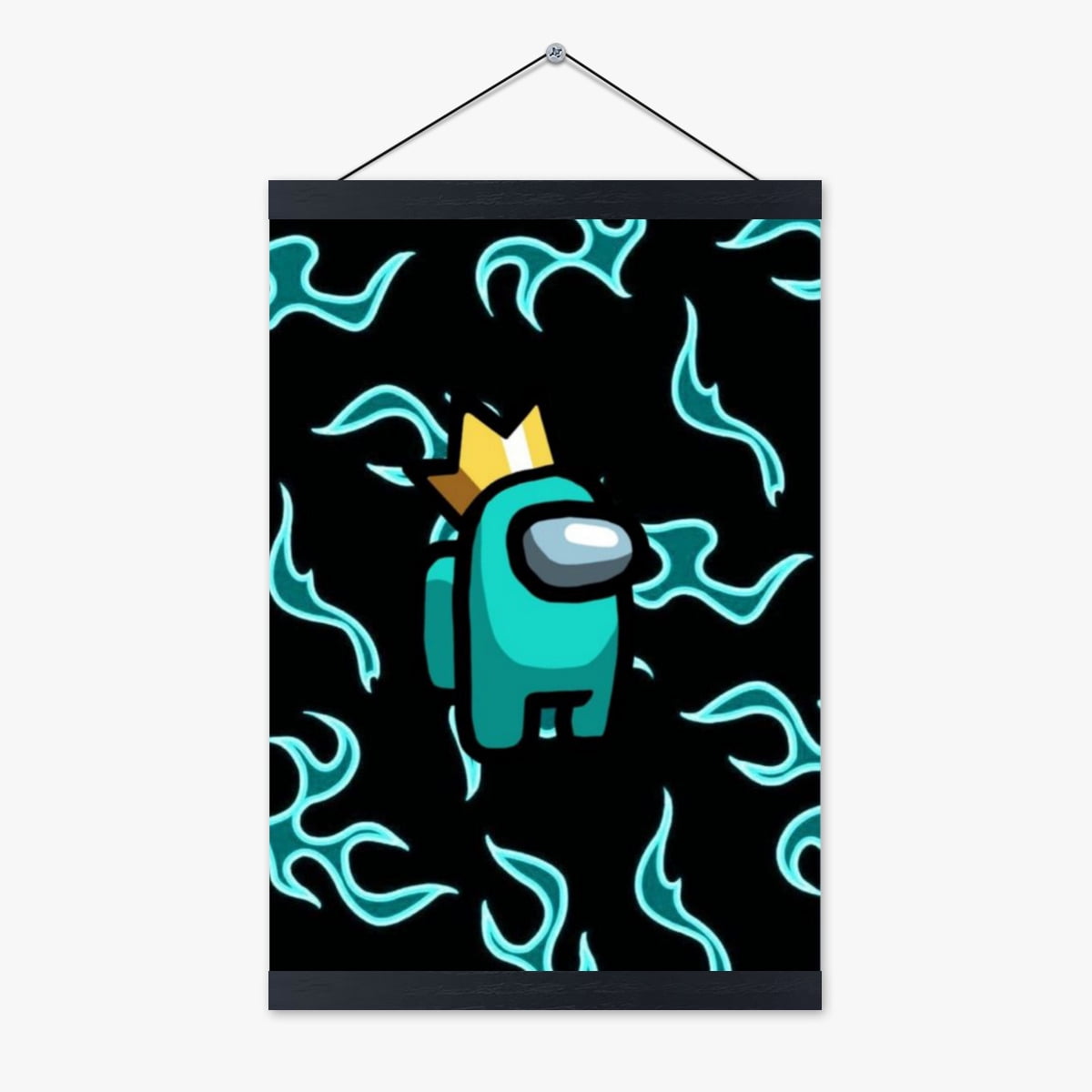 Among Us Poster Wall Hanging Scroll Wooden Frame Poster Canvas Wall Art ...