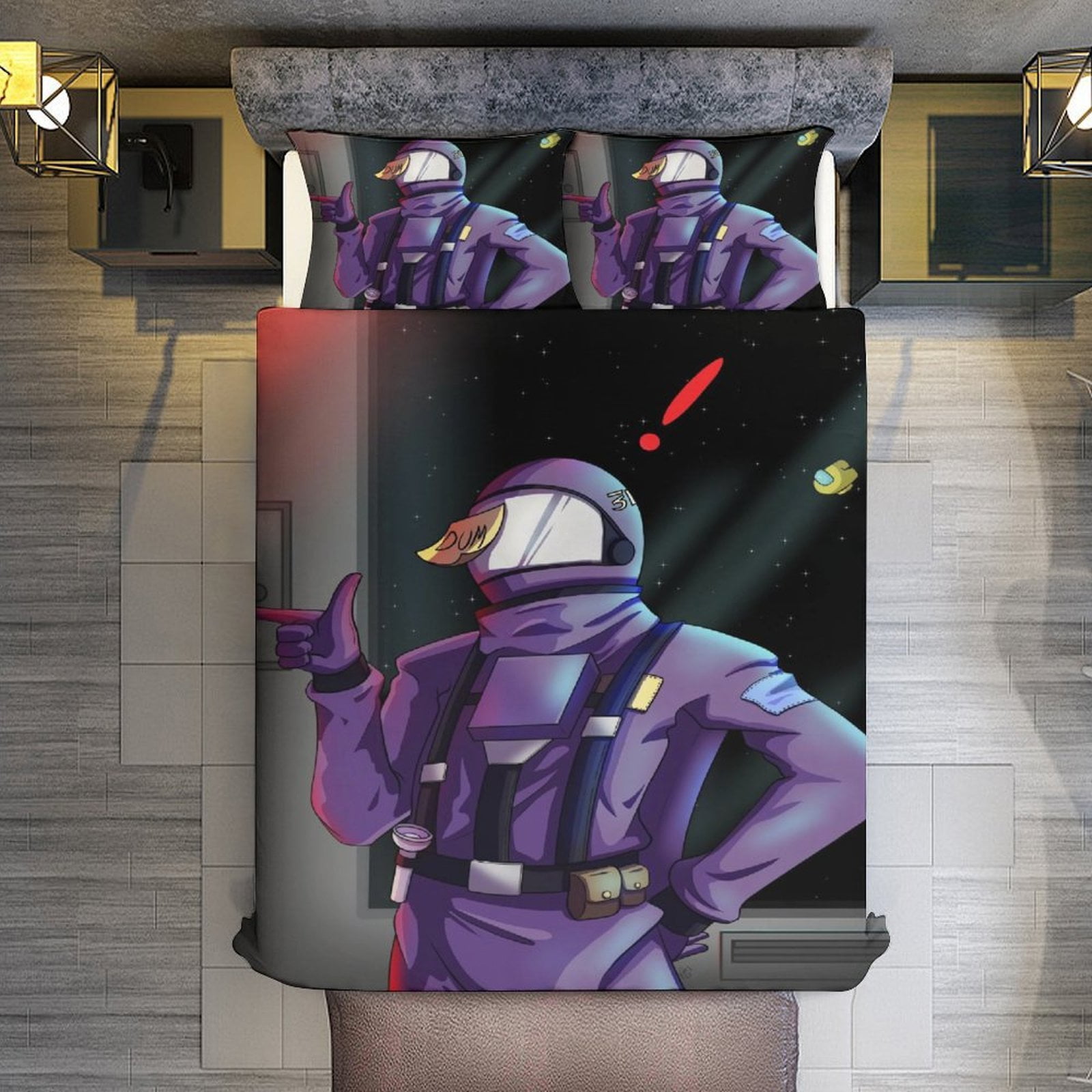 Among Us Purple Duvet Cover Set,Bedding for Boys Girls Kids,Bedding Set ...