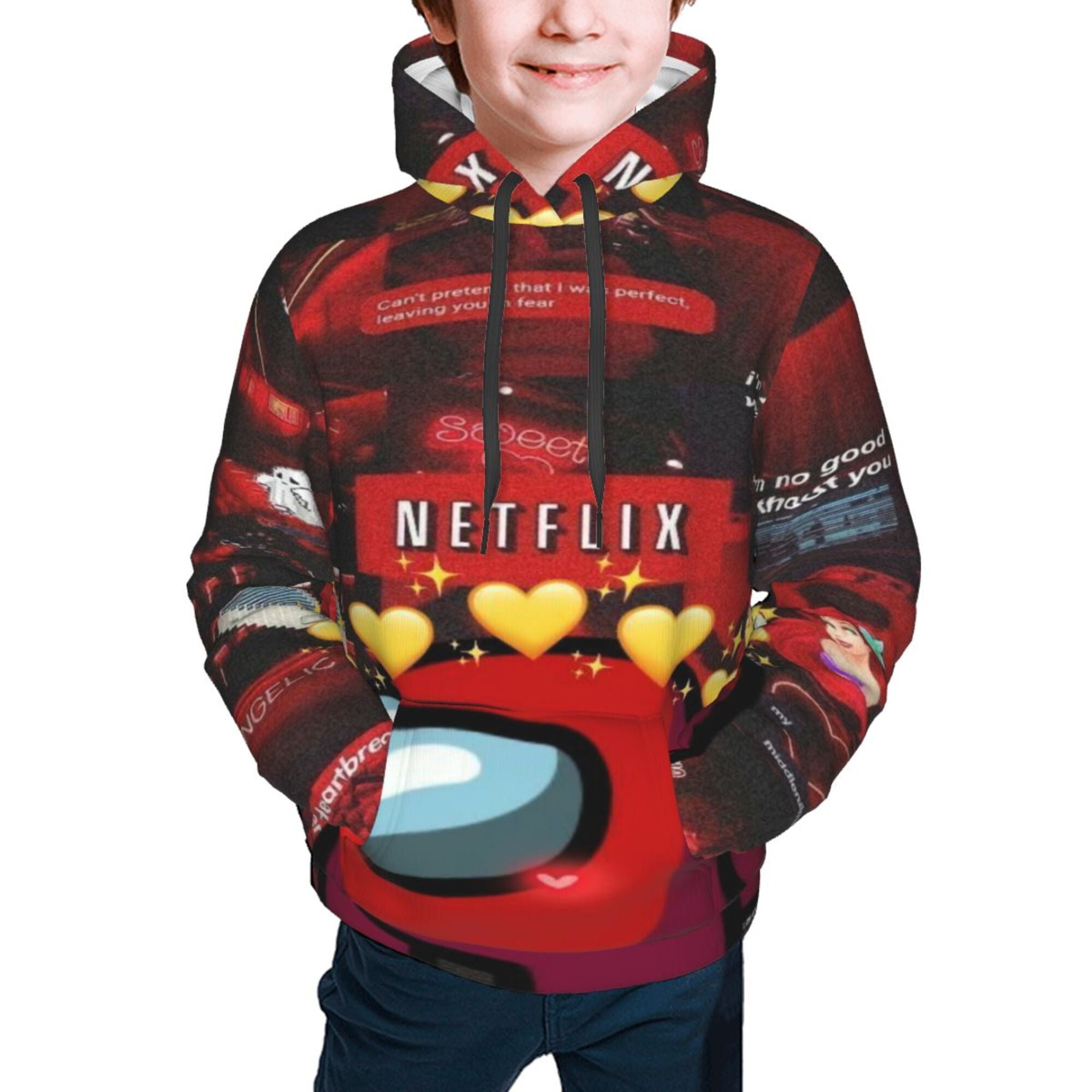 Among Us Red Hoodies for Girls Boys Teen Kids,Soft Pullover Sweatshirts ...