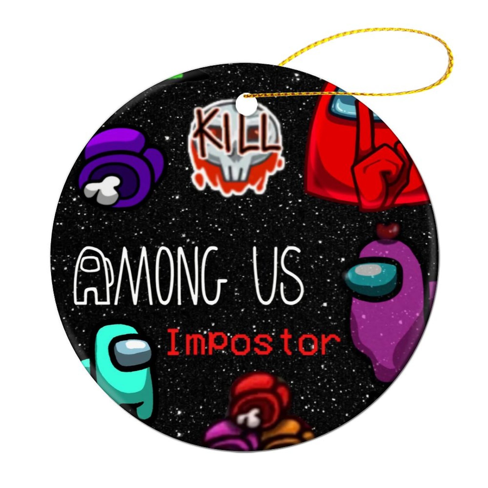 Among Us Red Kinda Sus Tho Christmas Ornament,Farmhouse Christmas Tree ...