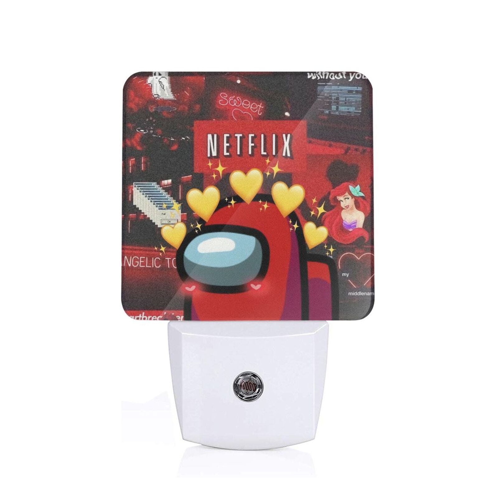 Among-Us Red LED Night Lights Plug Into Wall,1 Pack Plug in Night Light ...