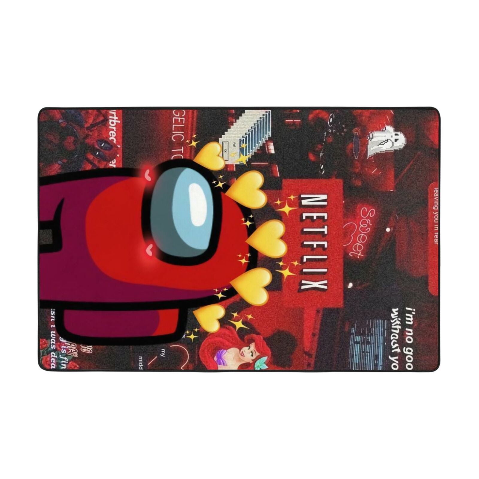 Among Us Red6 Gamer Rug Room Non-Slip Gaming Rug Cool Graffiti Gaming ...